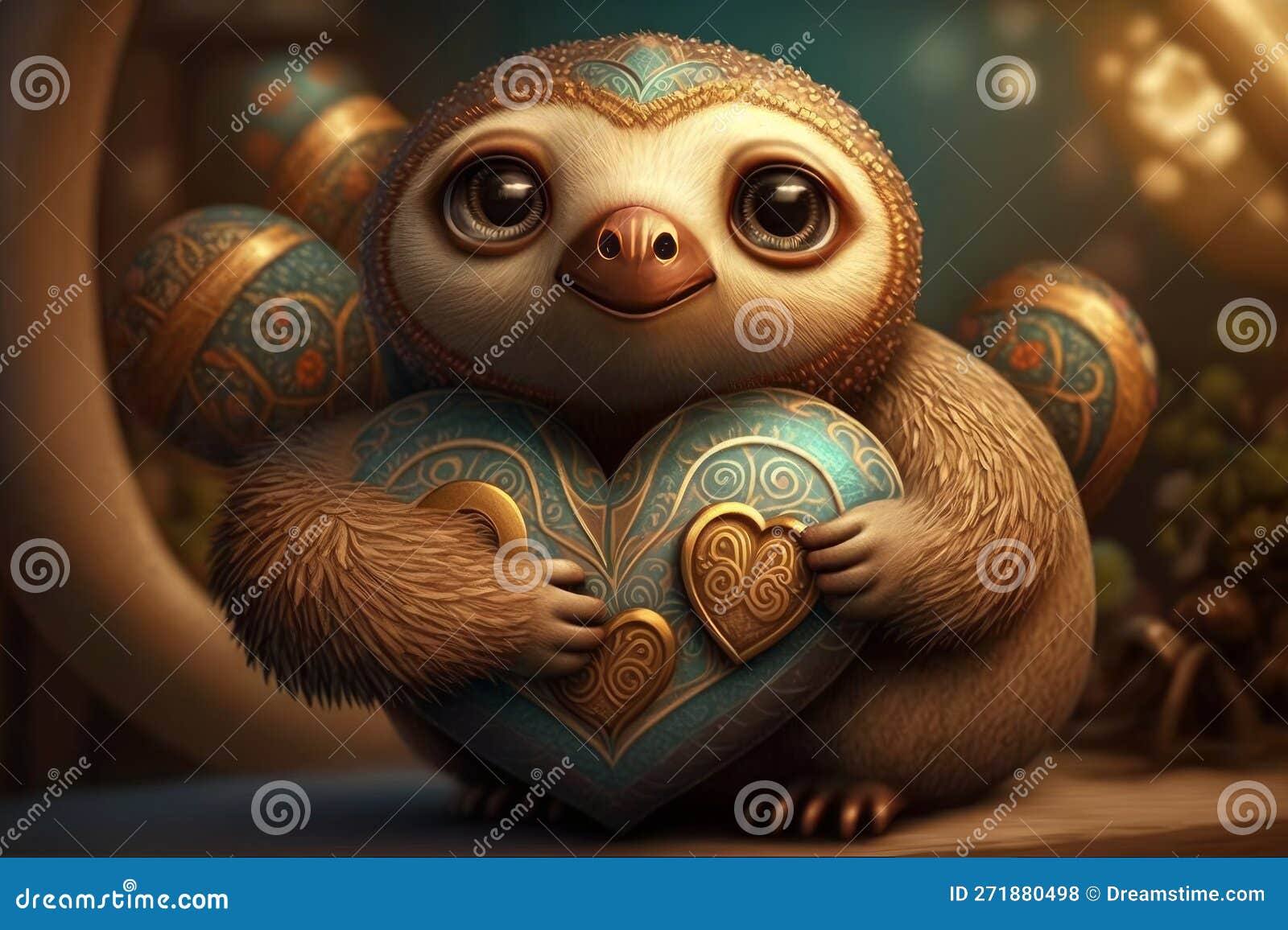 Fluffy Sloth Whimsical Colorful and Expressive Character Design with ...