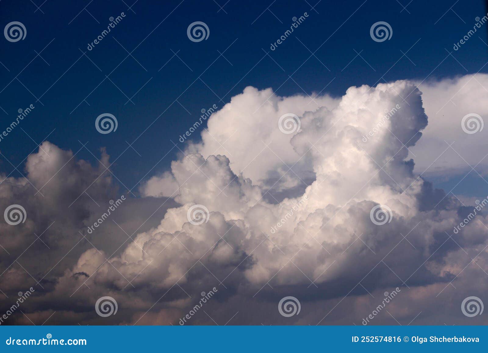 Fluffy Voluminous White Clouds in a Blue Sky Stock Photo - Image of ...
