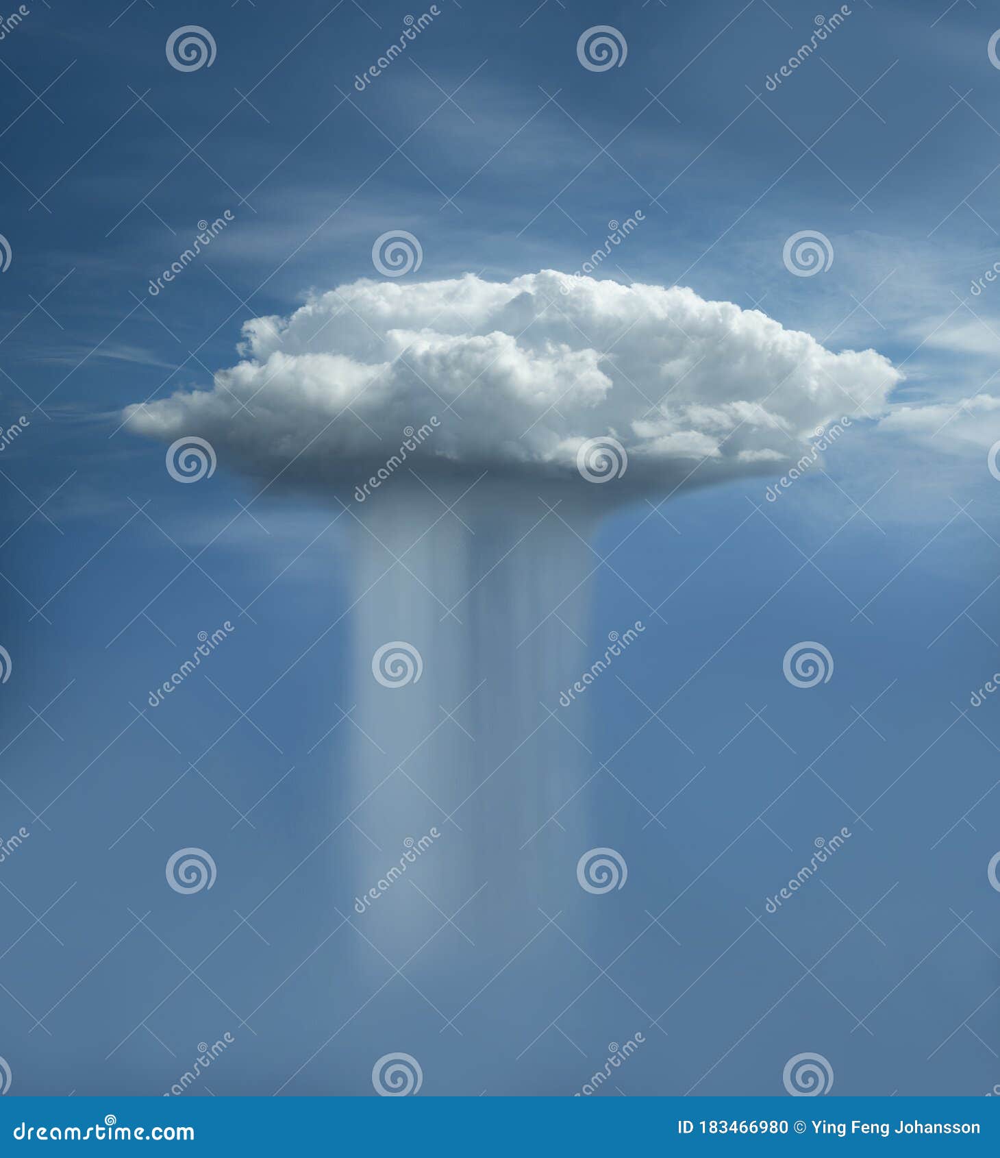 Fluffy White Cloud with Rain Stock Photo - Image of sudden, rainfall ...