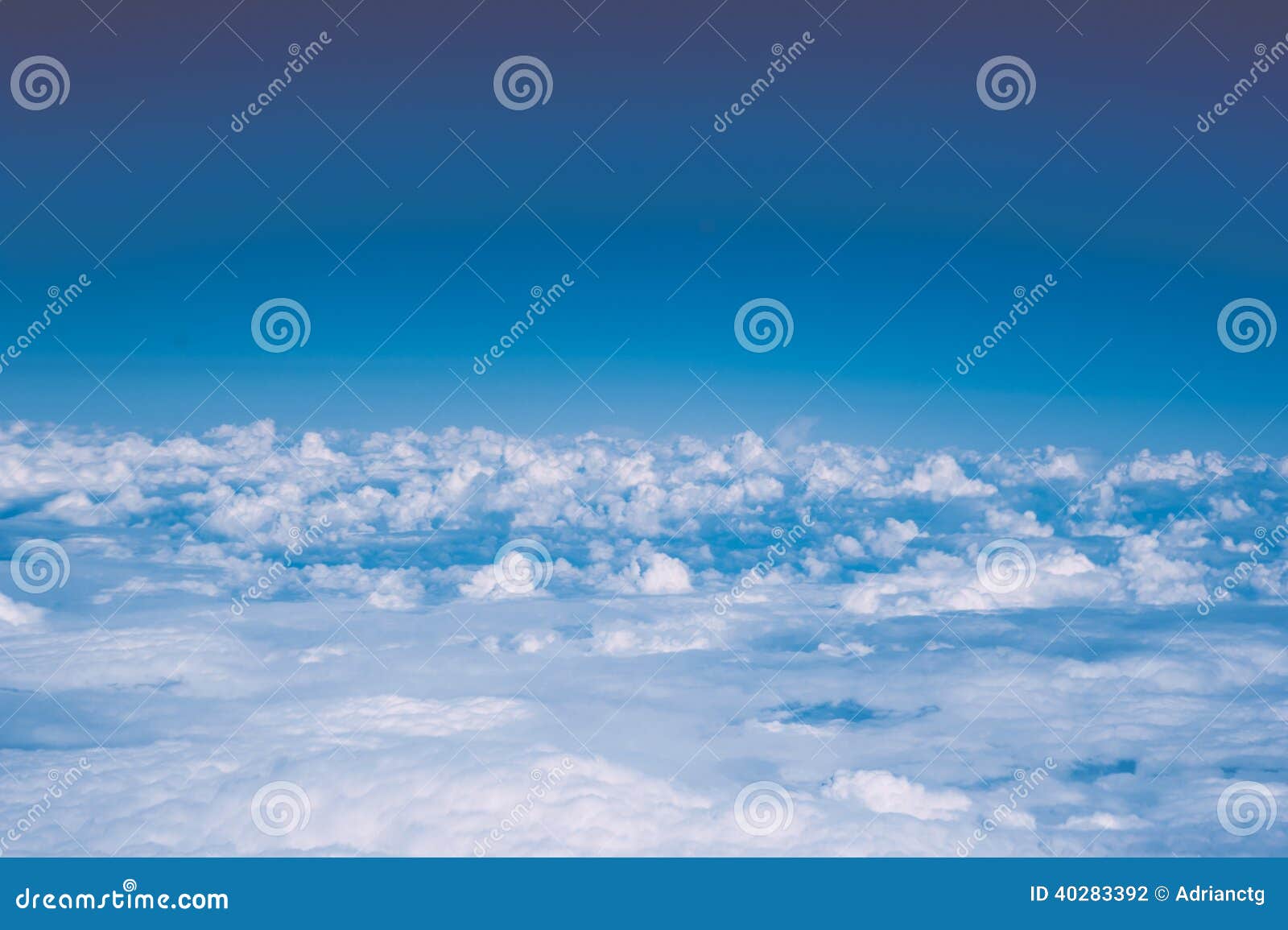 Fluffy White Clouds and Blue Sky with Copy Space, Airplane View Stock ...