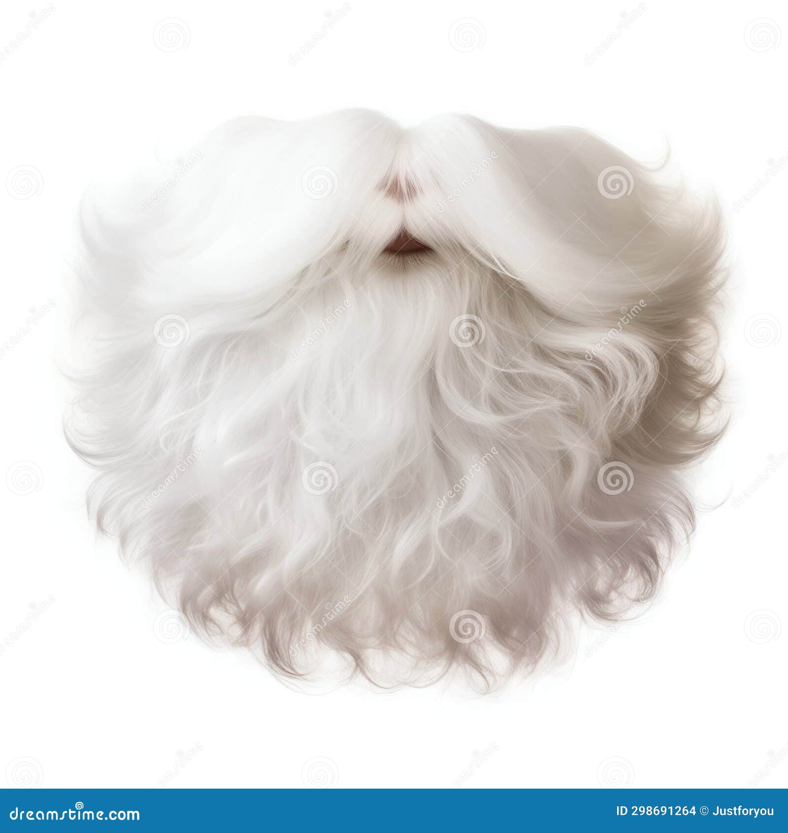 Fluffy White Curly Santa Beard. Generative Ai Stock Illustration ...