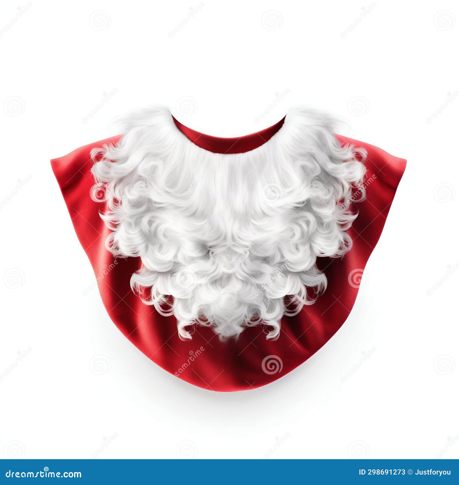 Fluffy White Curly Santa Beard. Generative Ai Stock Illustration ...