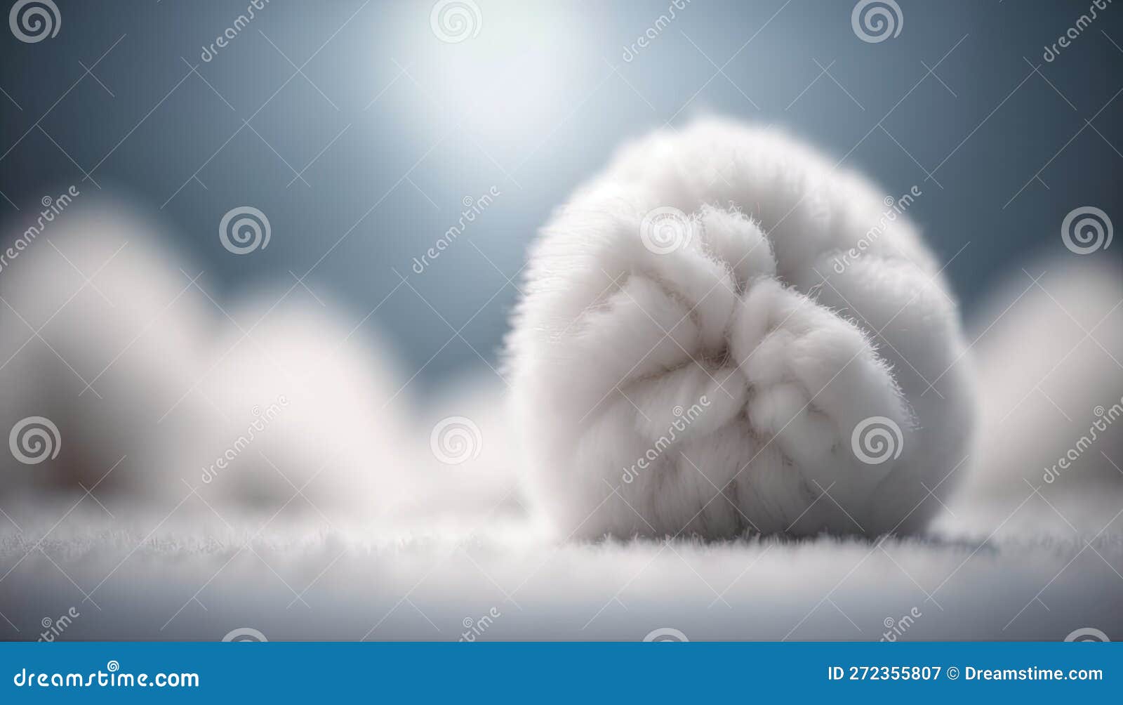 A Fluffy White Object Laying on Top of a White Carpet Stock Image ...