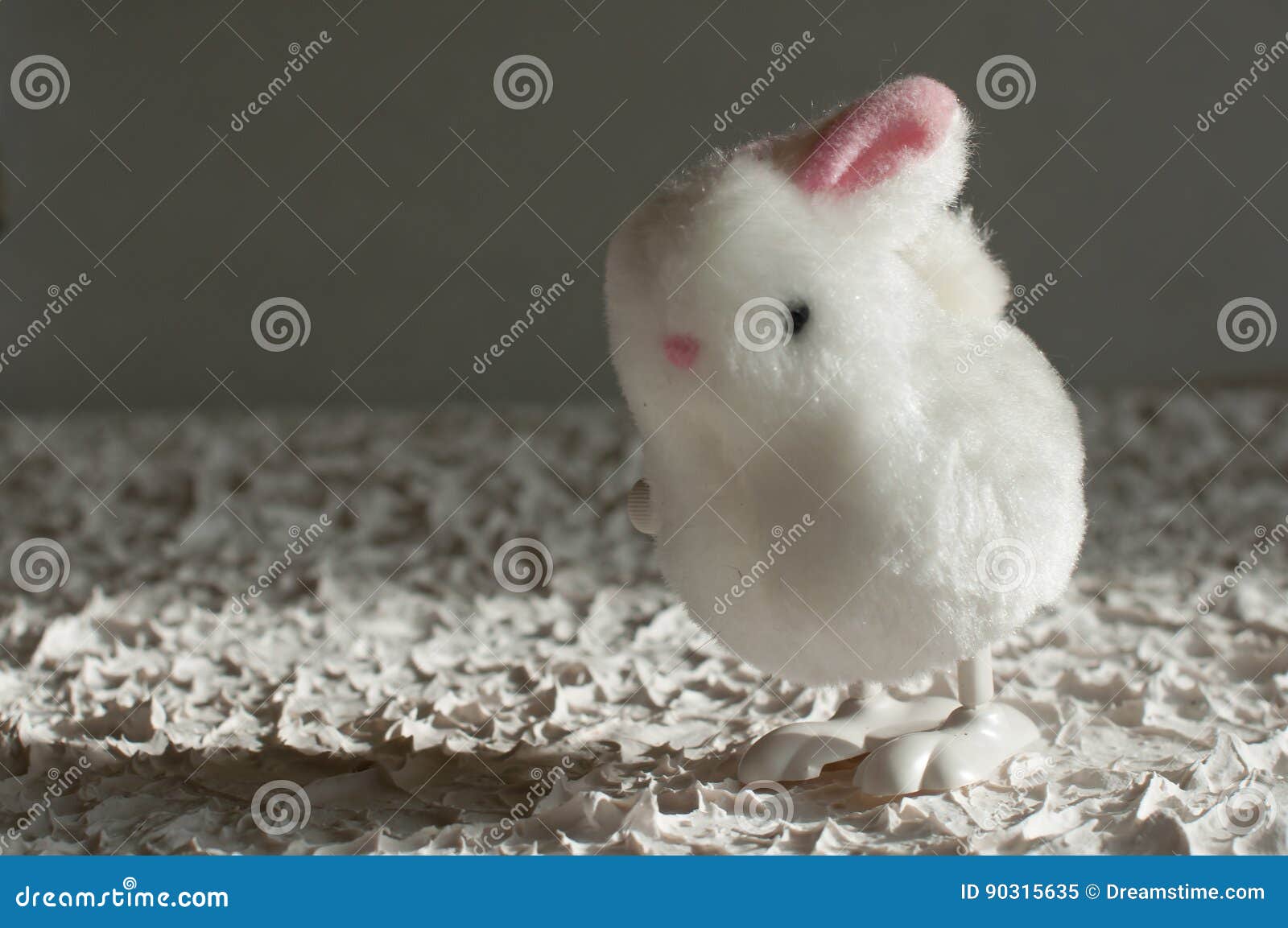 Fluffy White Rabbit on Background Toy Bunny Stock Image - Image of ...