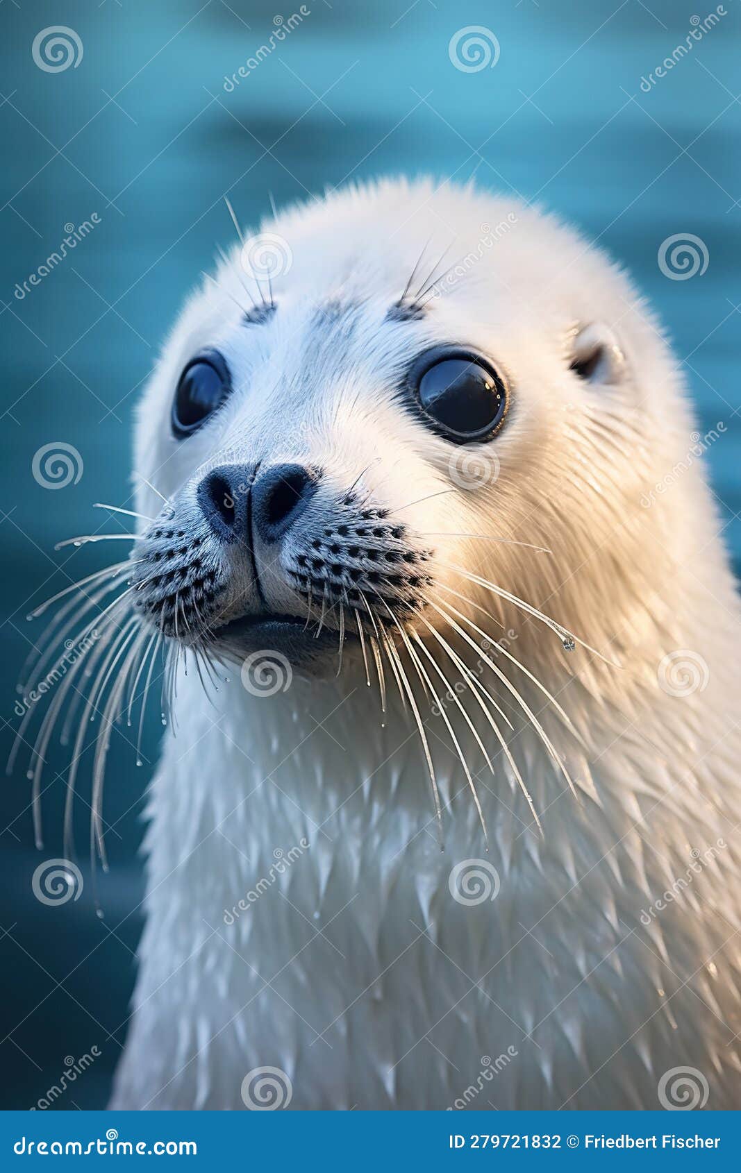 Fluffy White Sea Seal Pup, Closeup, AI Generative Stock Illustration ...