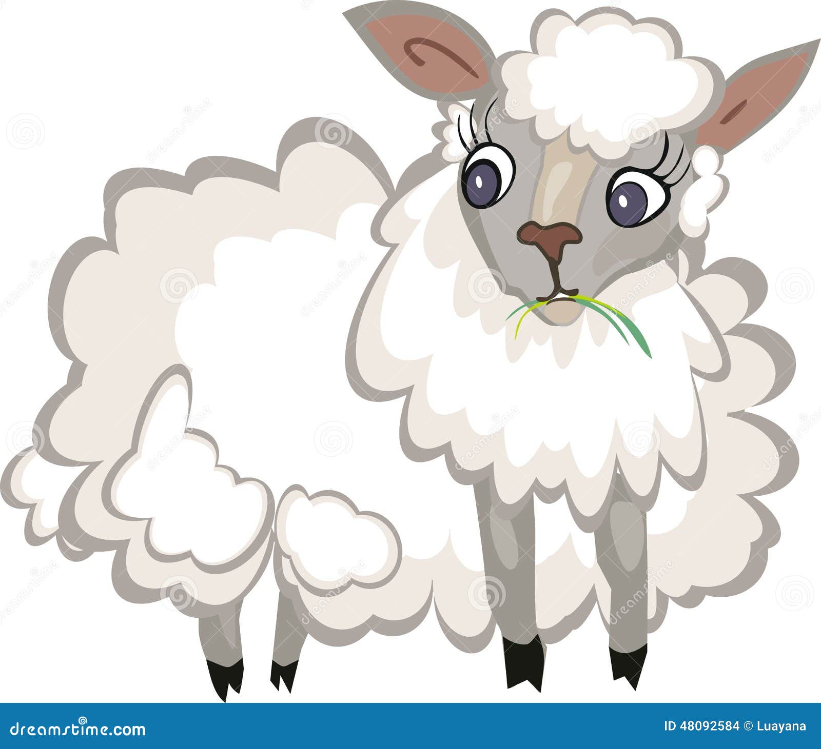 Fluffy white sheep stock vector. Illustration of sheep - 48092584