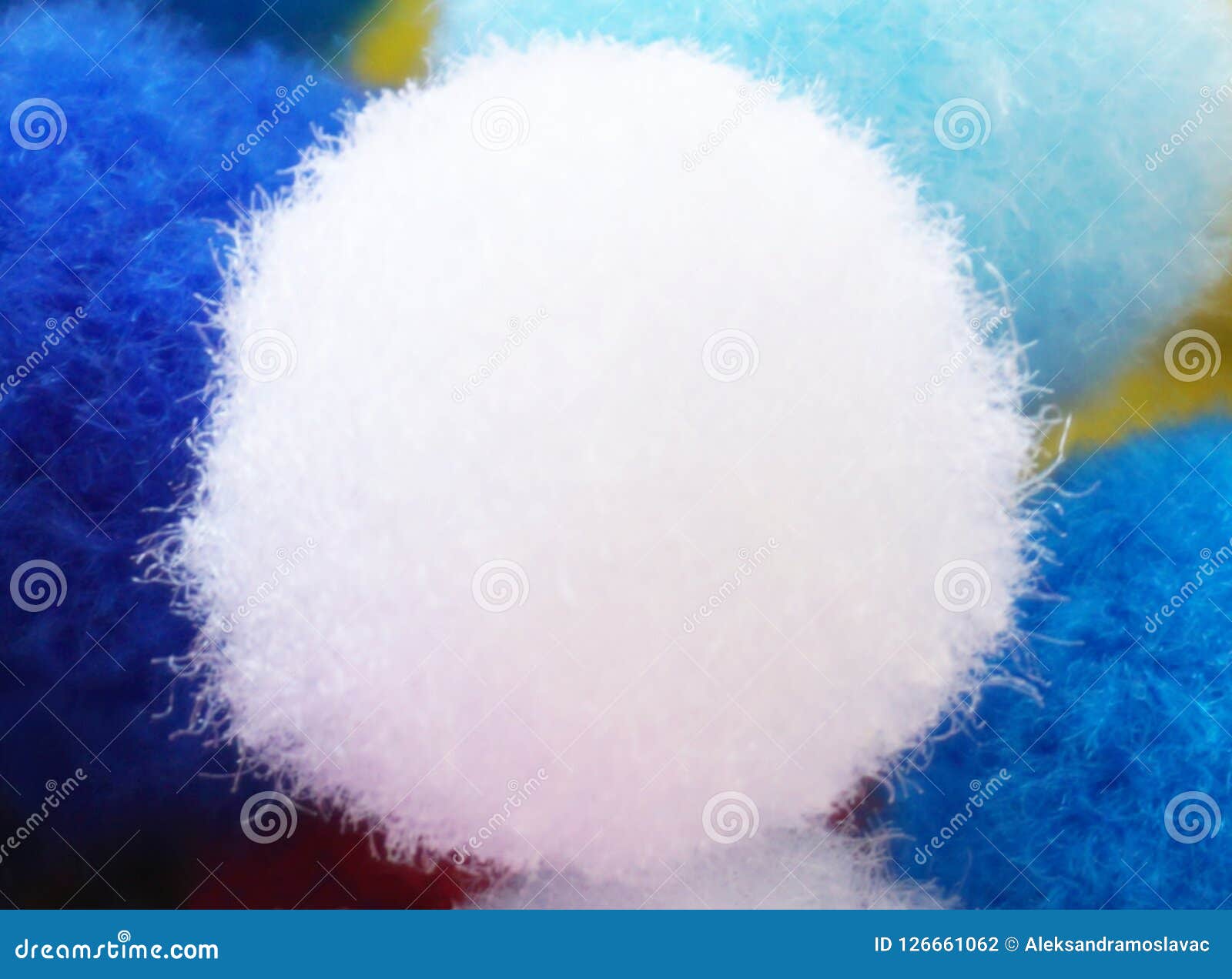 Fluffy White Wool Ball Close Up View Stock Photo - Image of gentle ...