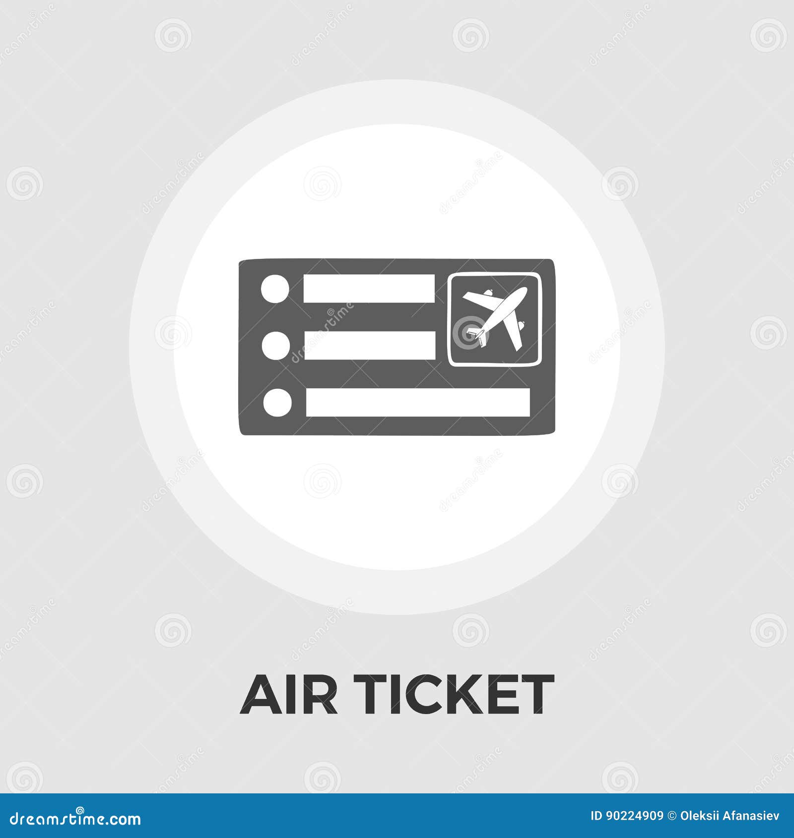 Flugticket-Ikone vektor abbildung. Illustration von flach - 90224909