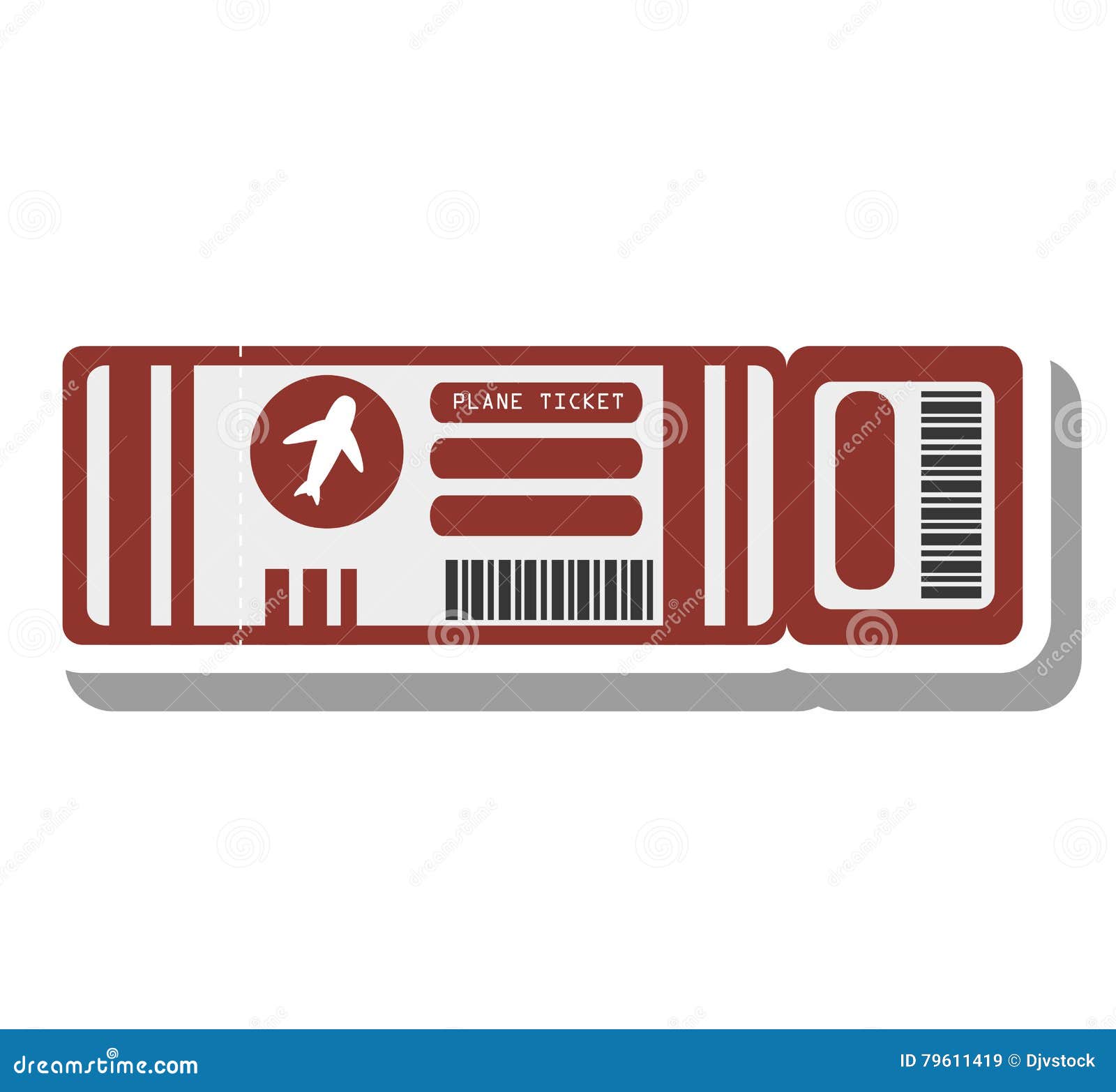 Flugticket Lokalisierte Ikone Vektor Abbildung - Illustration von flug ...