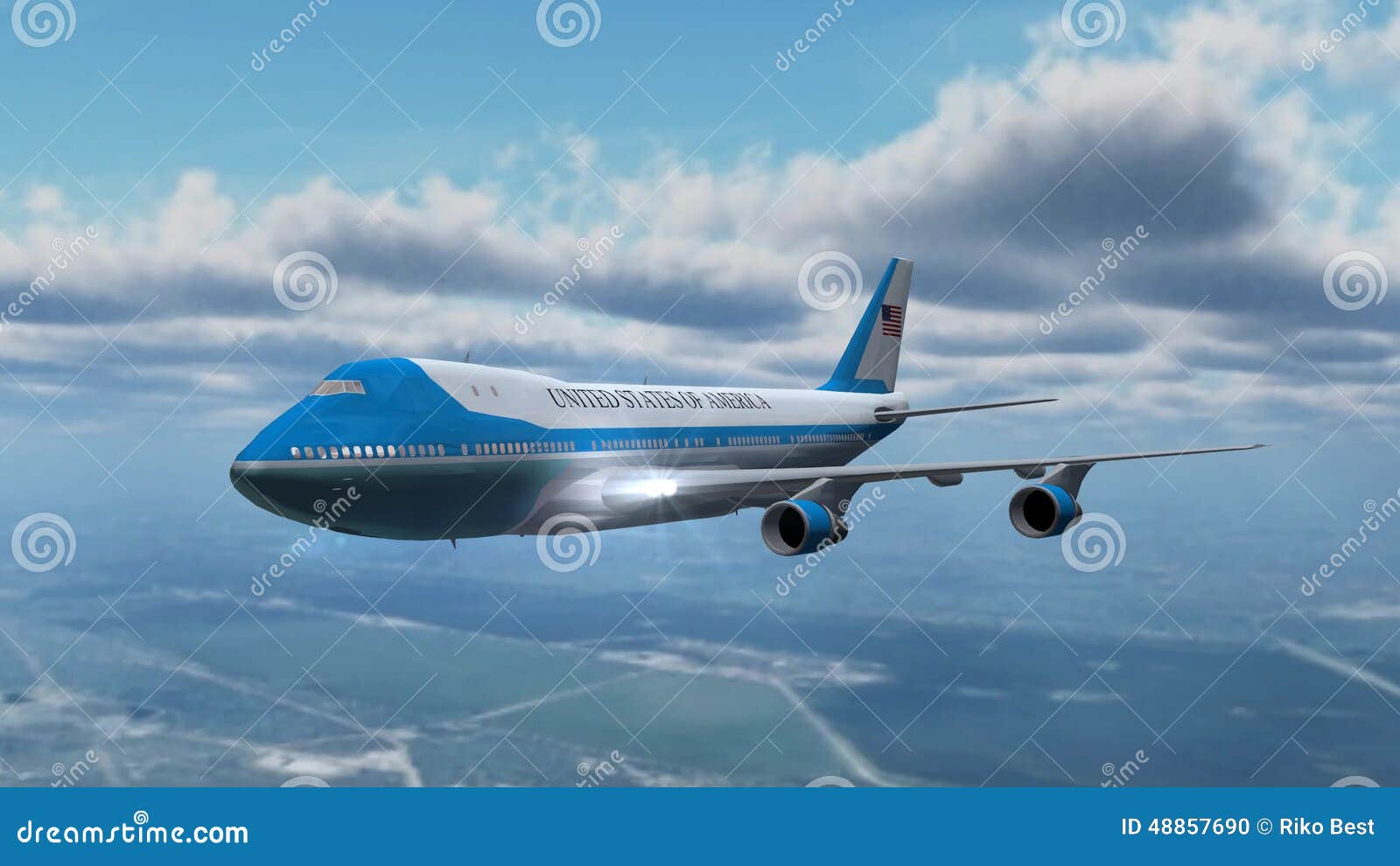 Flugzeug Boing Air Force One in Der Fliege Stock Footage - Video von ...