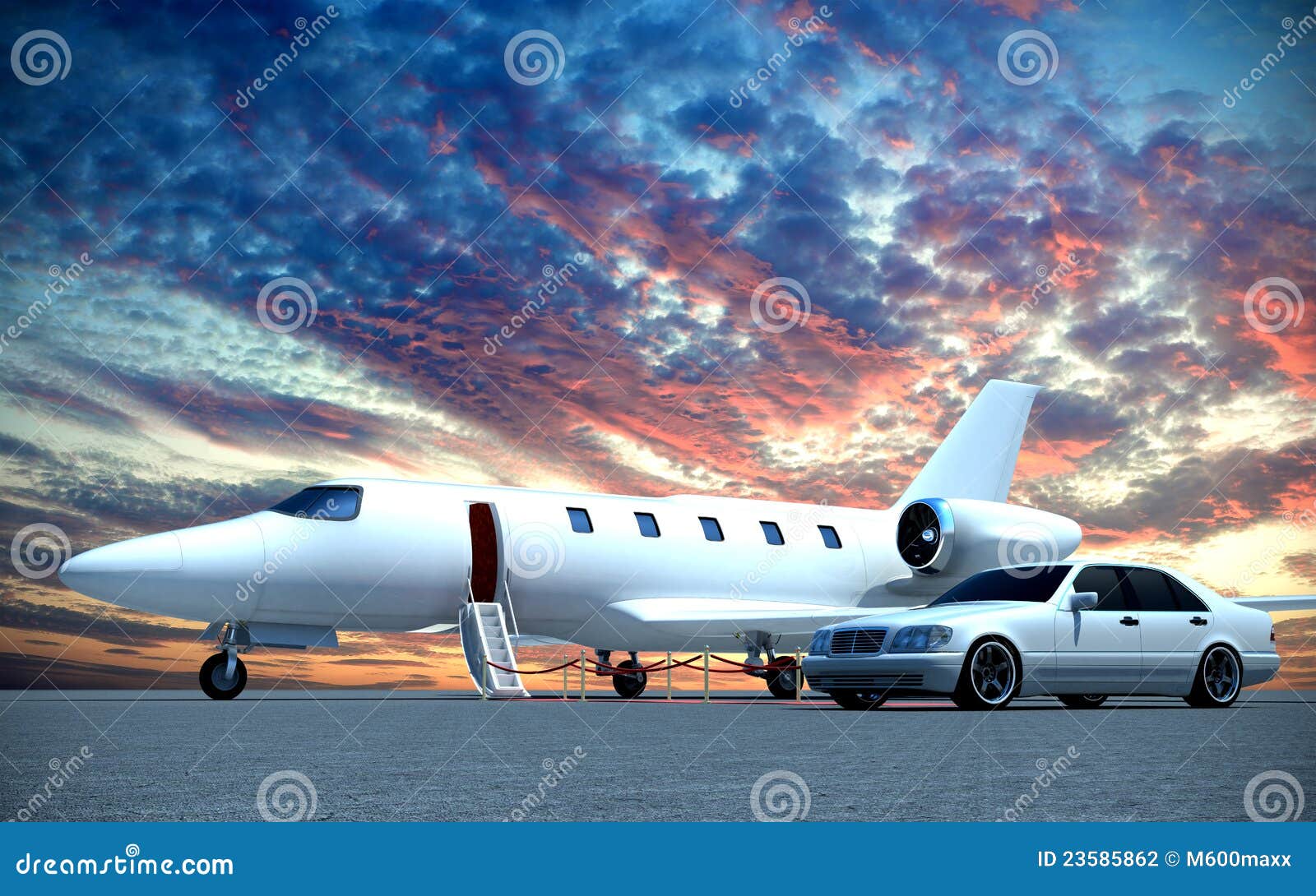 Flugzeug und Auto stock abbildung. Illustration von fülle - 23585862