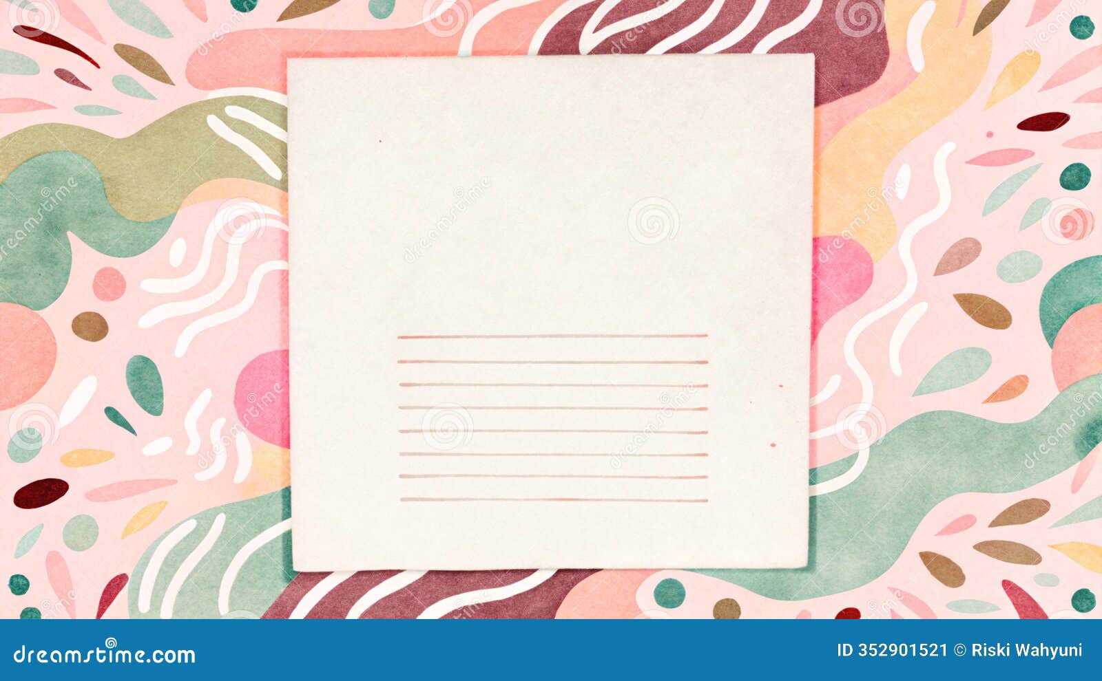 Fluid Abstract Border Design with Paper Texture and Blush Harmony ...