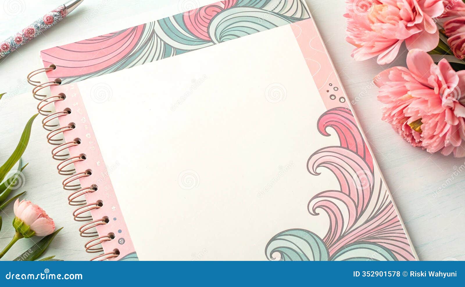 Fluid Abstract Border Design with Paper Texture and Blush Harmony ...