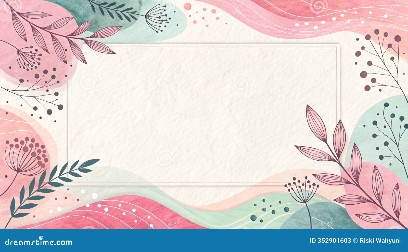 Fluid Abstract Border Design with Paper Texture and Blush Harmony ...