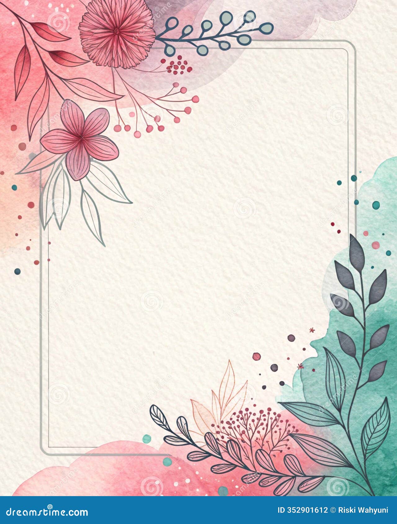Fluid Abstract Border Design with Paper Texture and Blush Harmony ...