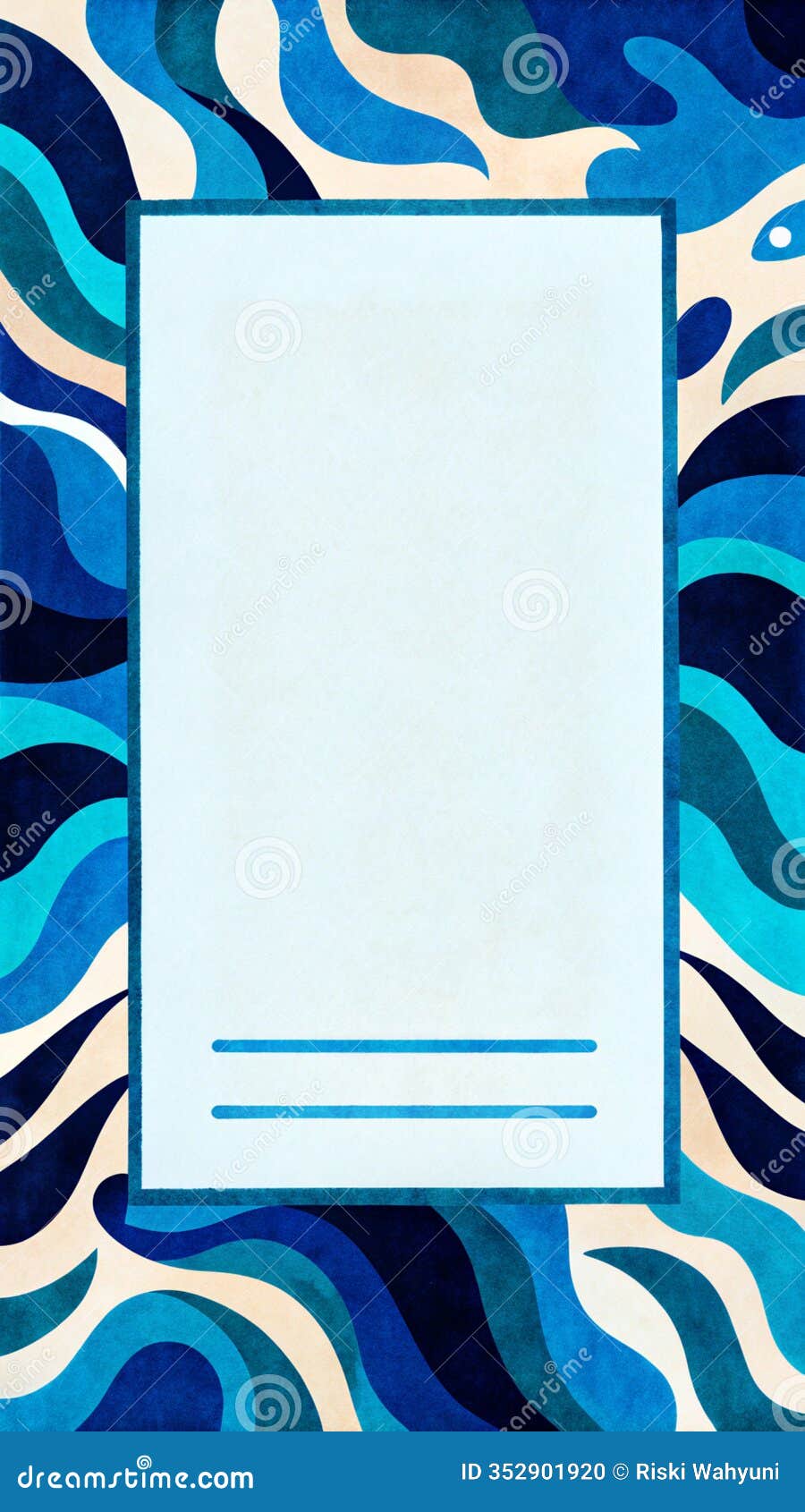 Fluid Abstract Border Design with Paper Texture and Deep Sea Gradient ...