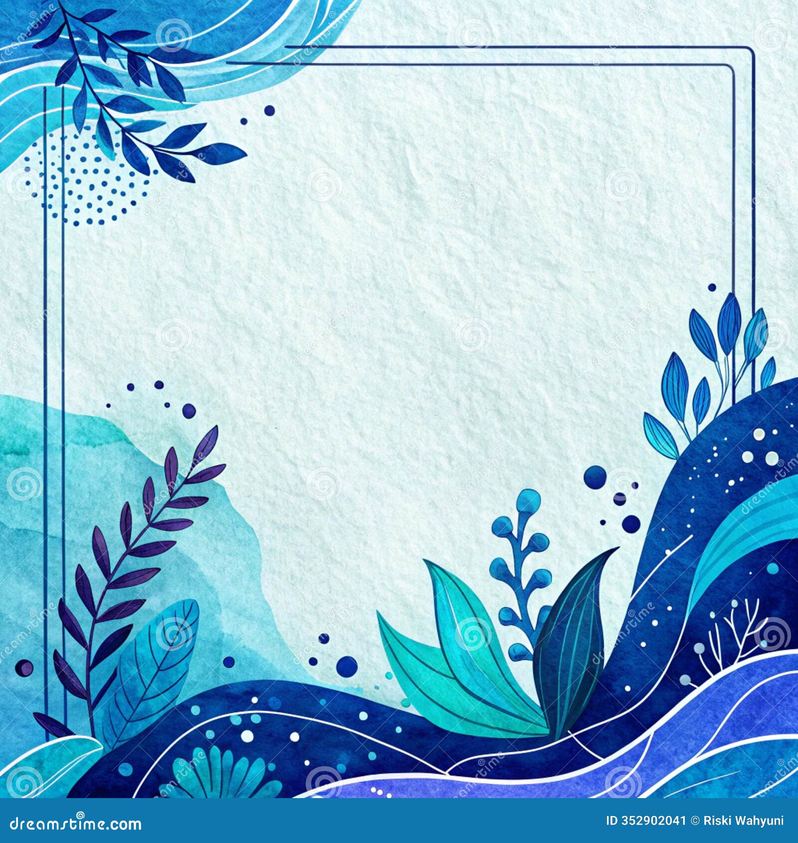 Fluid Abstract Border Design with Paper Texture and Deep Sea Gradient ...