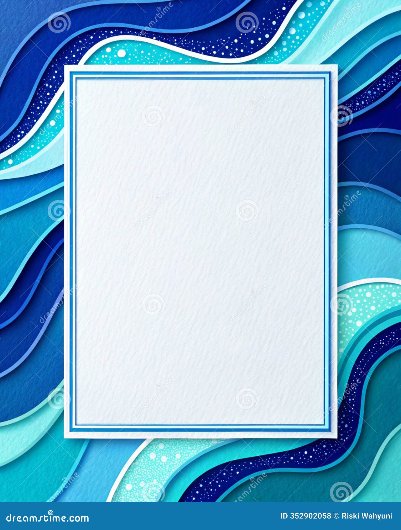 Fluid Abstract Border Design with Paper Texture and Deep Sea Gradient ...