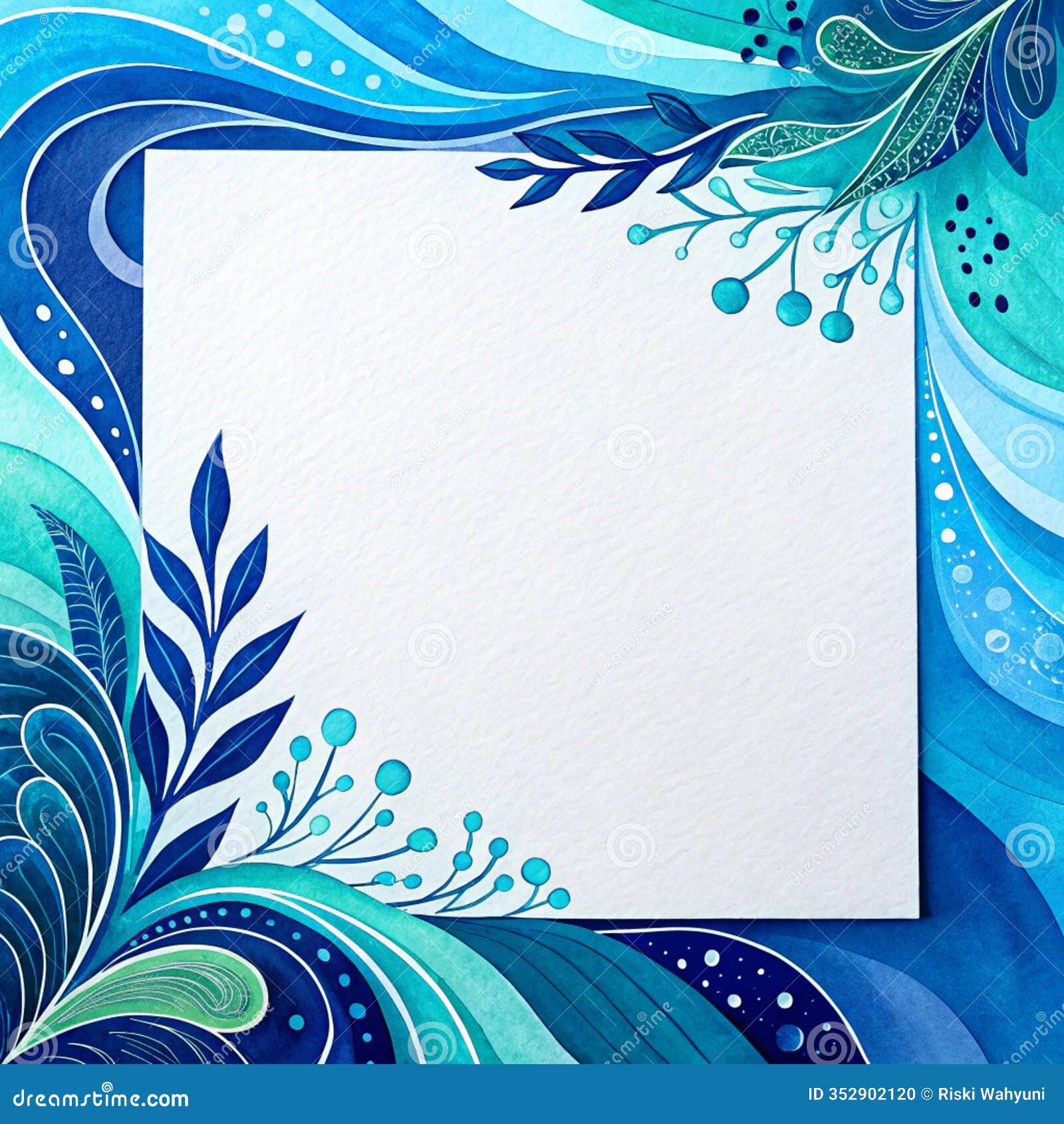 Fluid Abstract Border Design with Paper Texture and Deep Sea Gradient ...