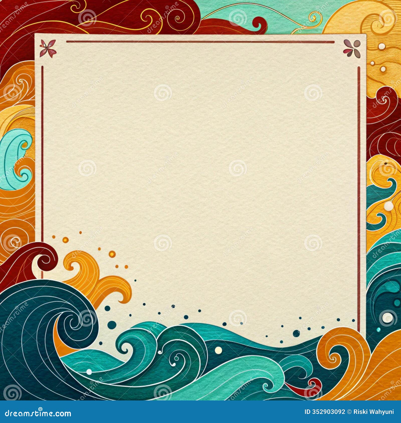 Fluid Abstract Border Design with Paper Texture and Earthy Vibrance ...