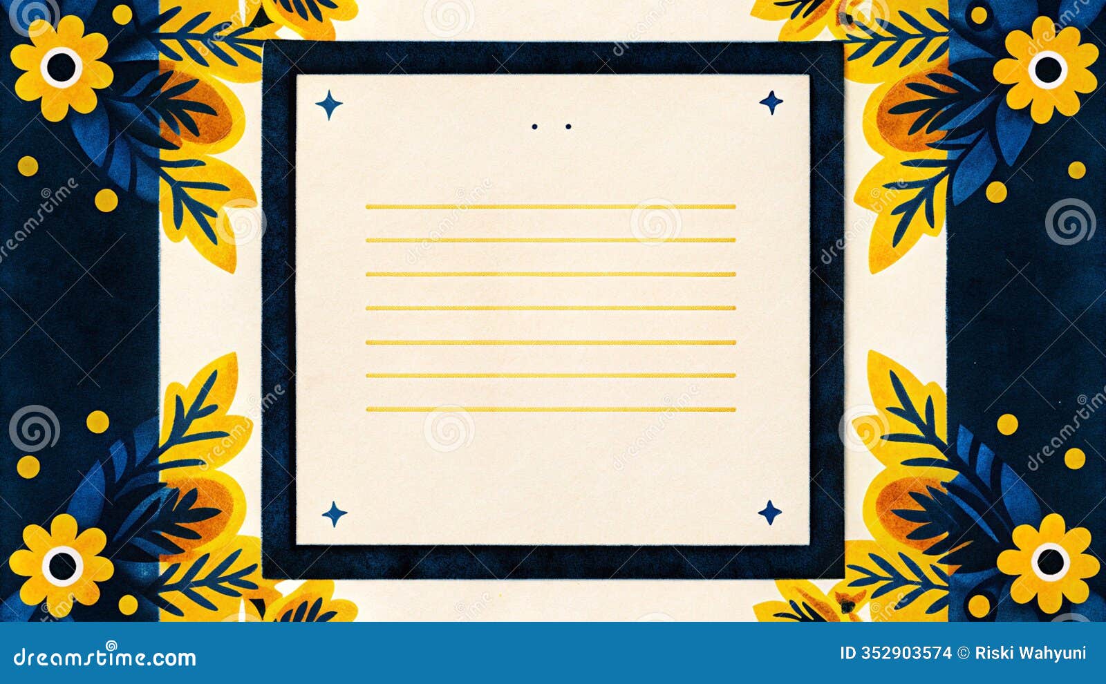 Fluid Abstract Border Design with Paper Texture and Midnight Gold ...
