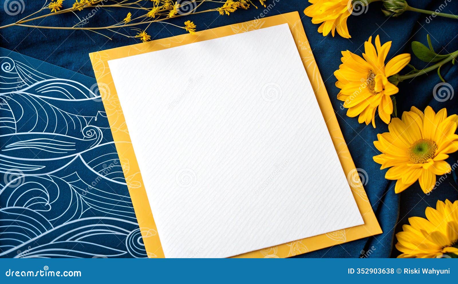 Fluid Abstract Border Design with Paper Texture and Midnight Gold ...