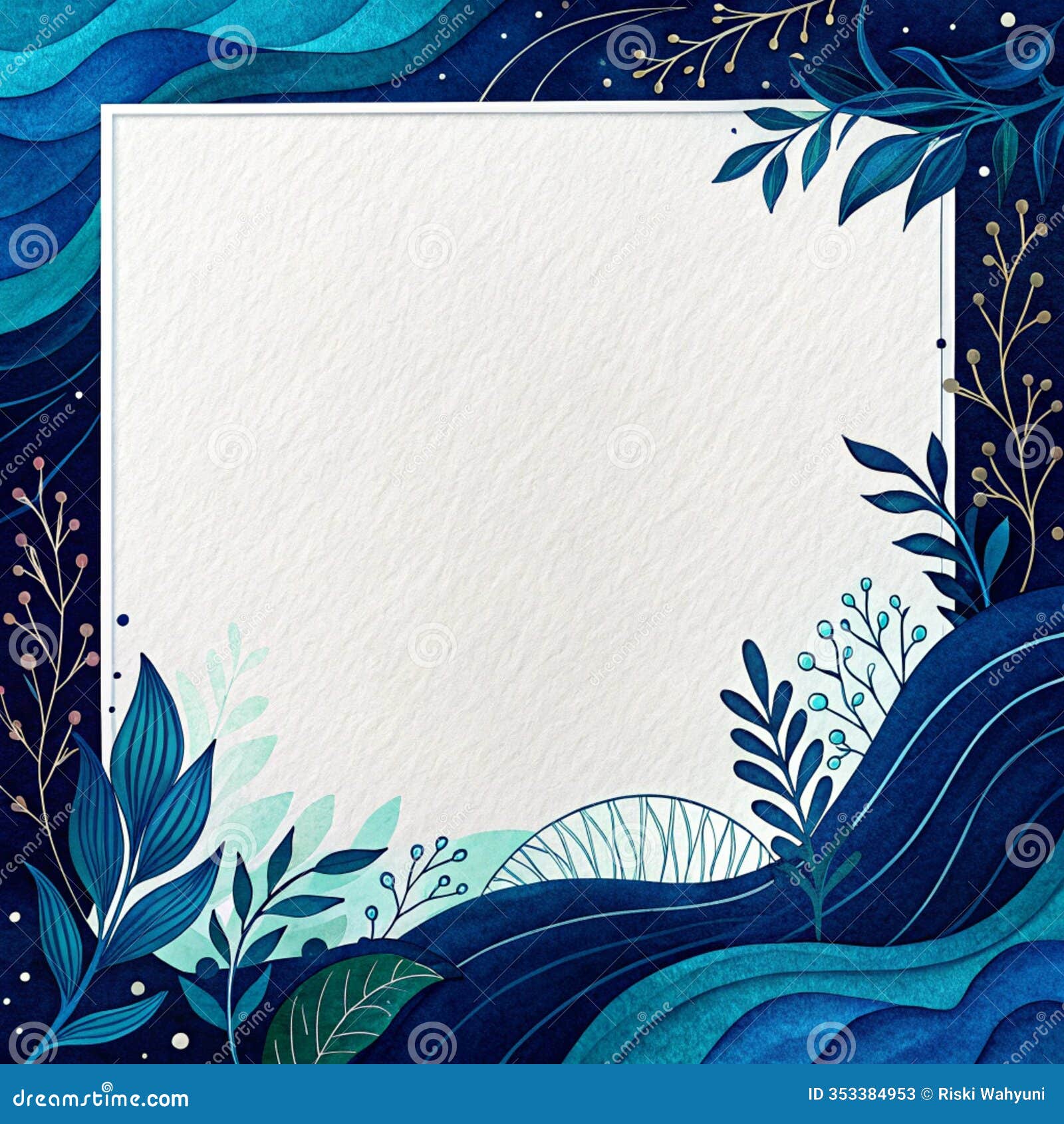Fluid Abstract Border Design with Paper Texture and Midnight Sky ...