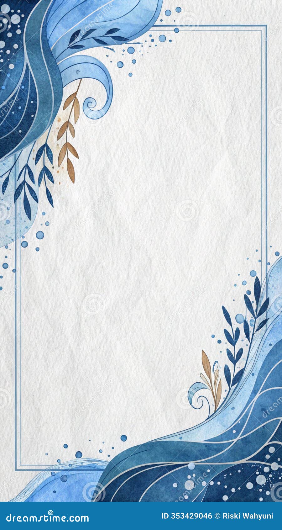 Fluid Abstract Border Design with Paper Texture and Misty Morning ...