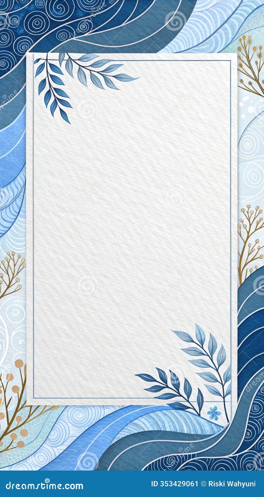 Fluid Abstract Border Design with Paper Texture and Misty Morning ...