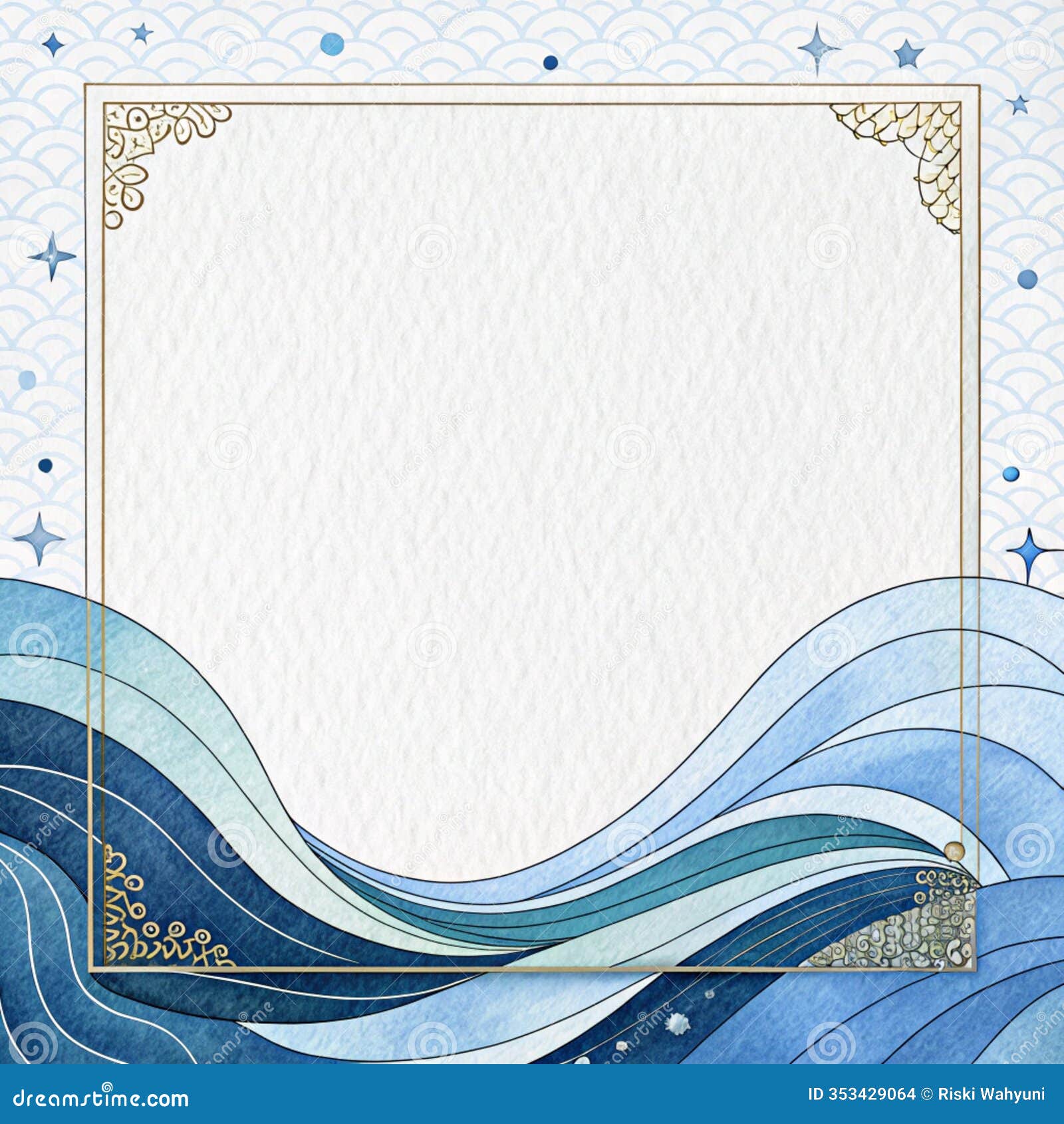 Fluid Abstract Border Design with Paper Texture and Misty Morning ...