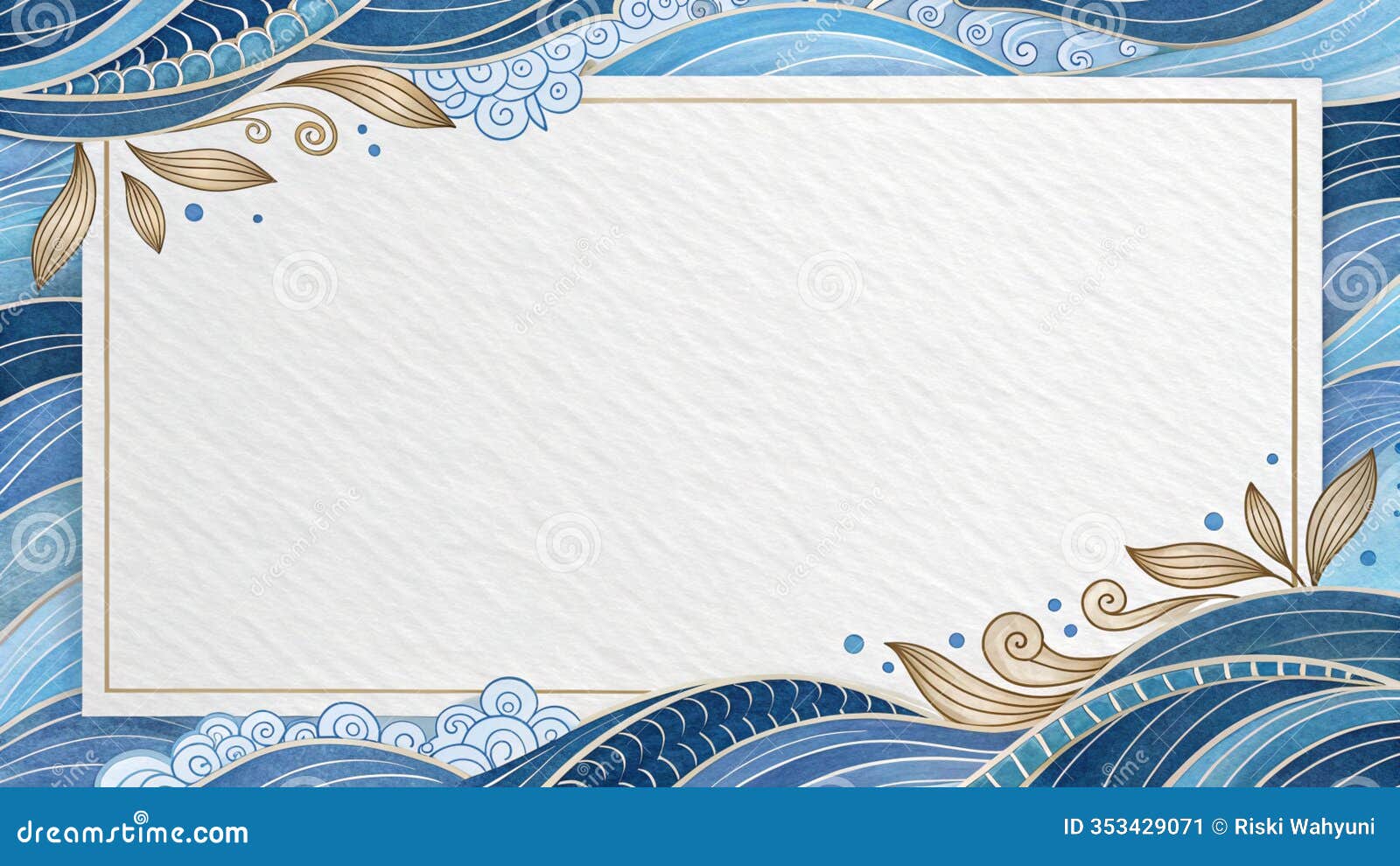 Fluid Abstract Border Design with Paper Texture and Misty Morning ...