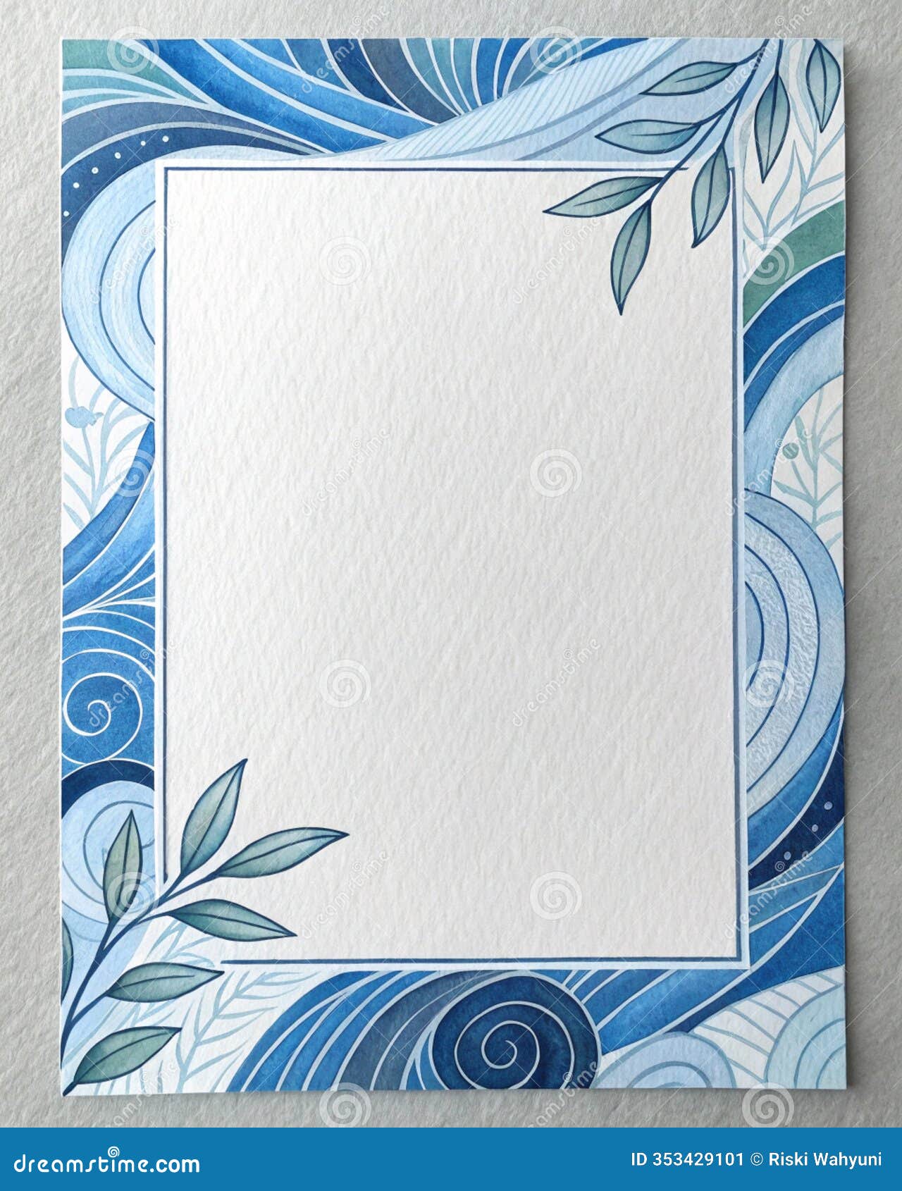 Fluid Abstract Border Design with Paper Texture and Misty Morning ...