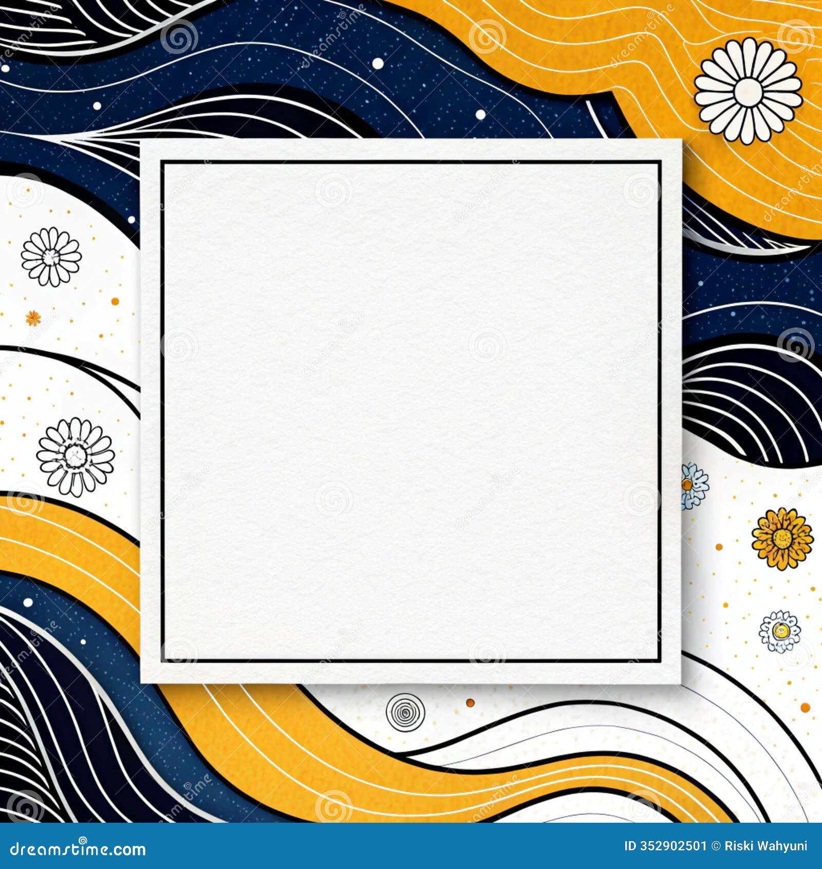 Fluid Abstract Border Design with Paper Texture and Modern Contrast ...