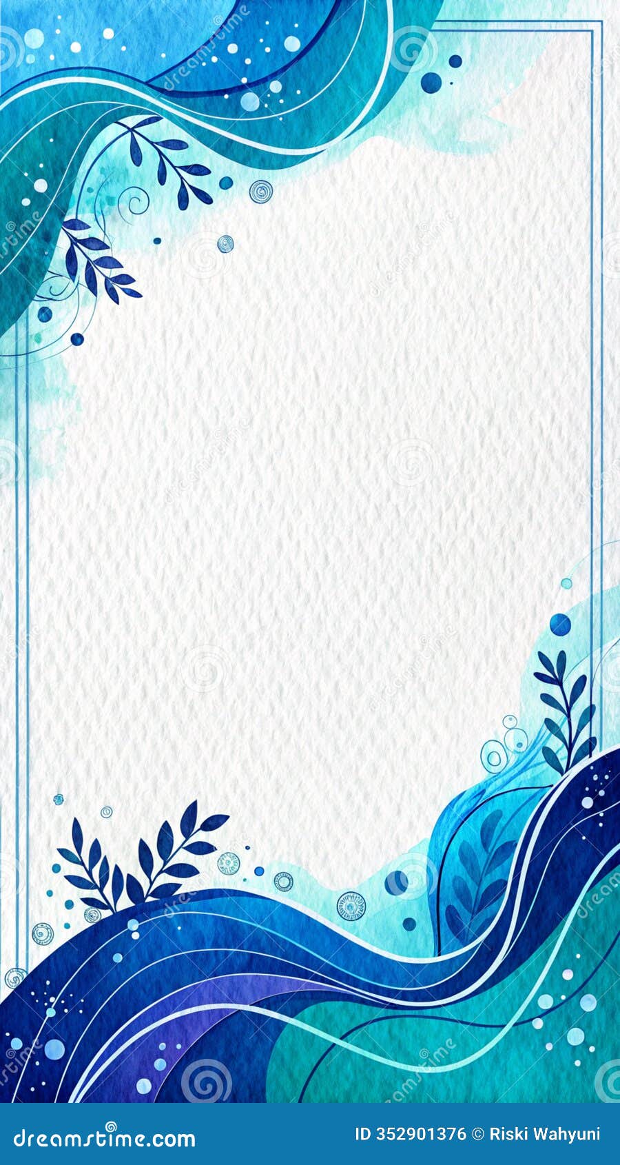 Fluid Abstract Border Design with Paper Texture and Ocean Breeze ...