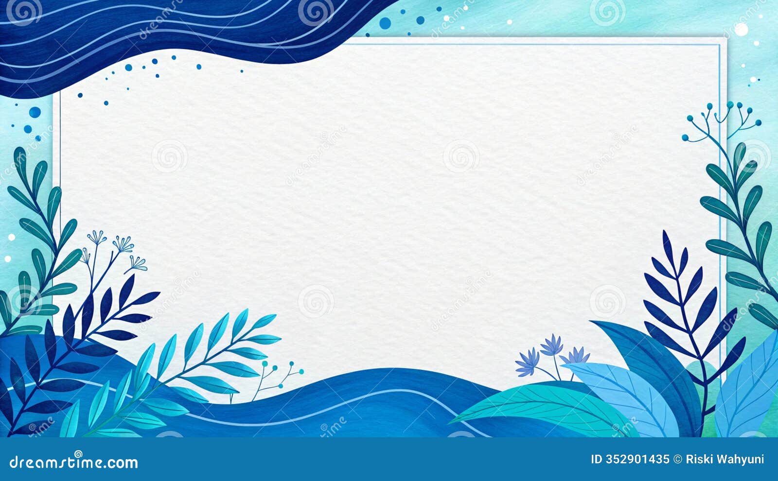 Fluid Abstract Border Design with Paper Texture and Ocean Breeze ...