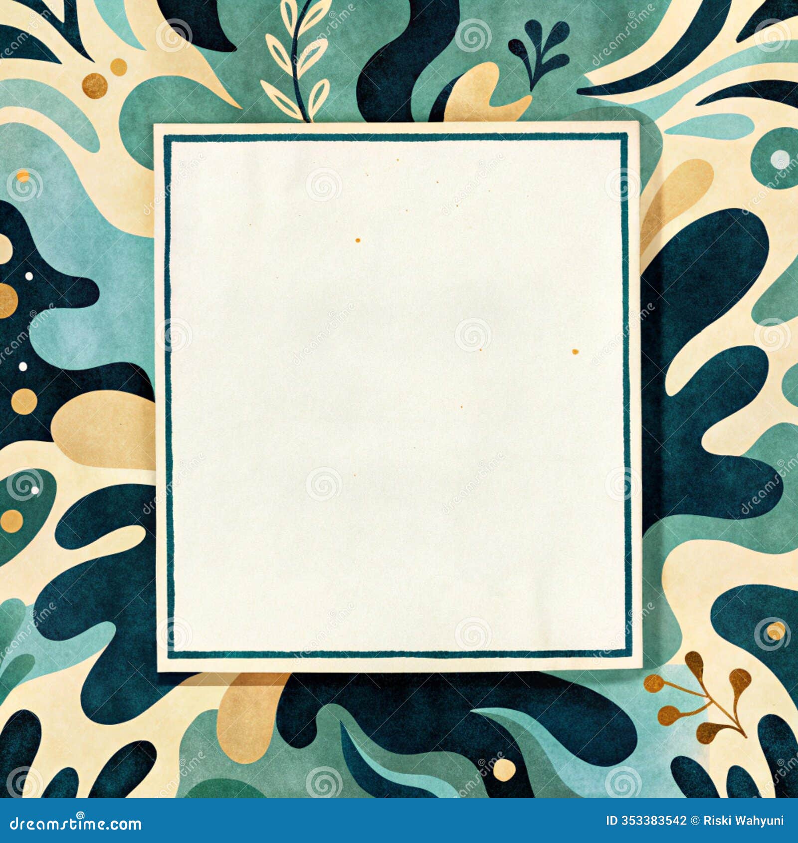 Fluid Abstract Border Design with Paper Texture and Ocean Breeze ...