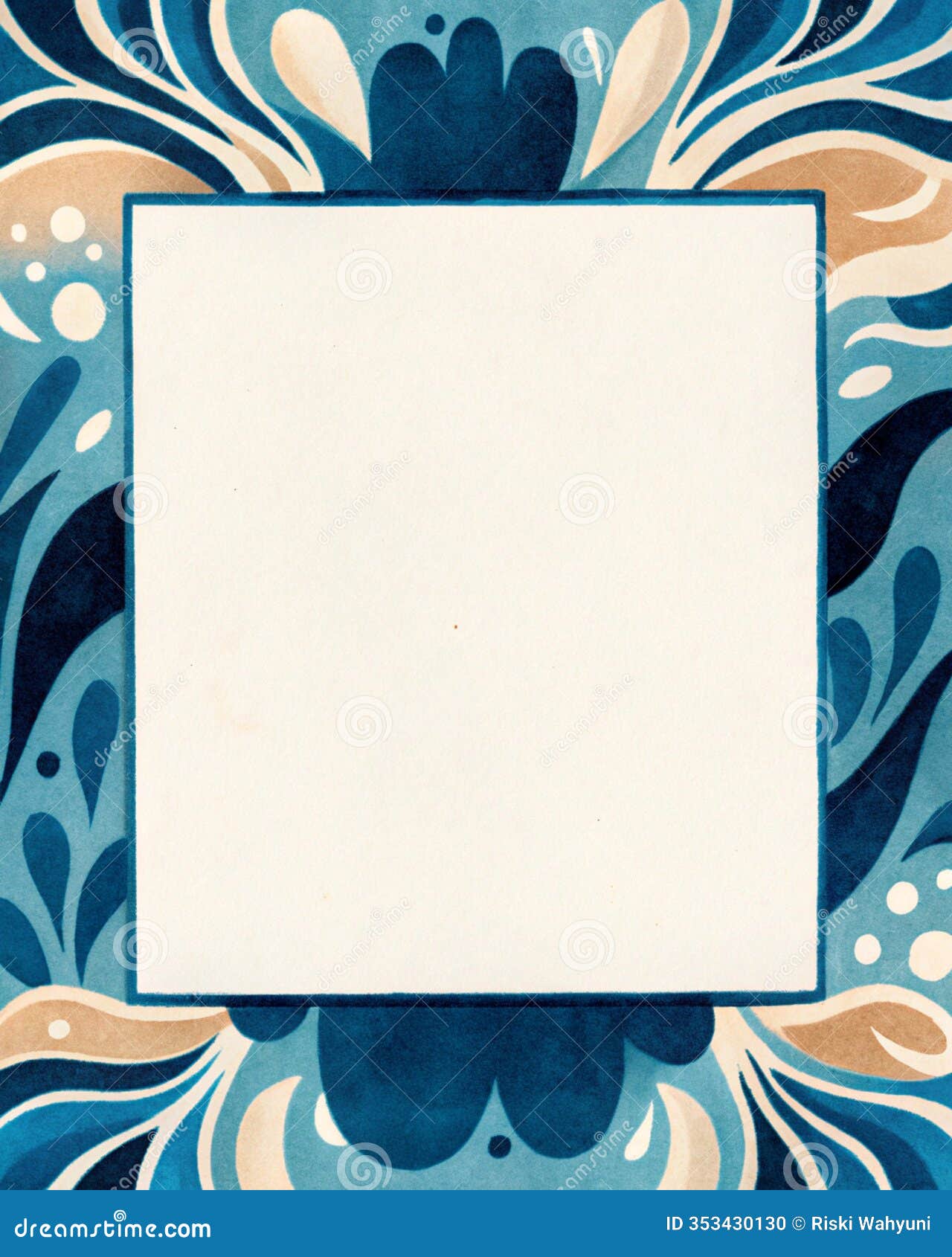 Fluid Abstract Border Design with Paper Texture and Ocean Depths ...