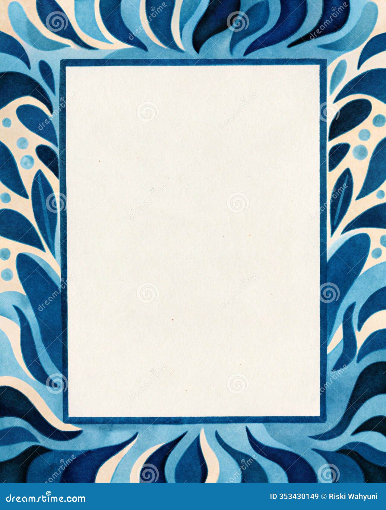 Fluid Abstract Border Design with Paper Texture and Ocean Depths ...
