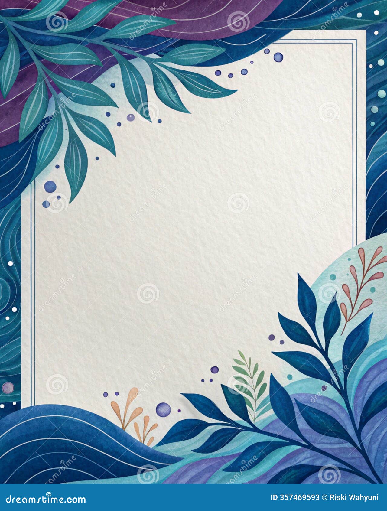 Fluid Abstract Border Design with Paper Texture and Ocean Depths ...