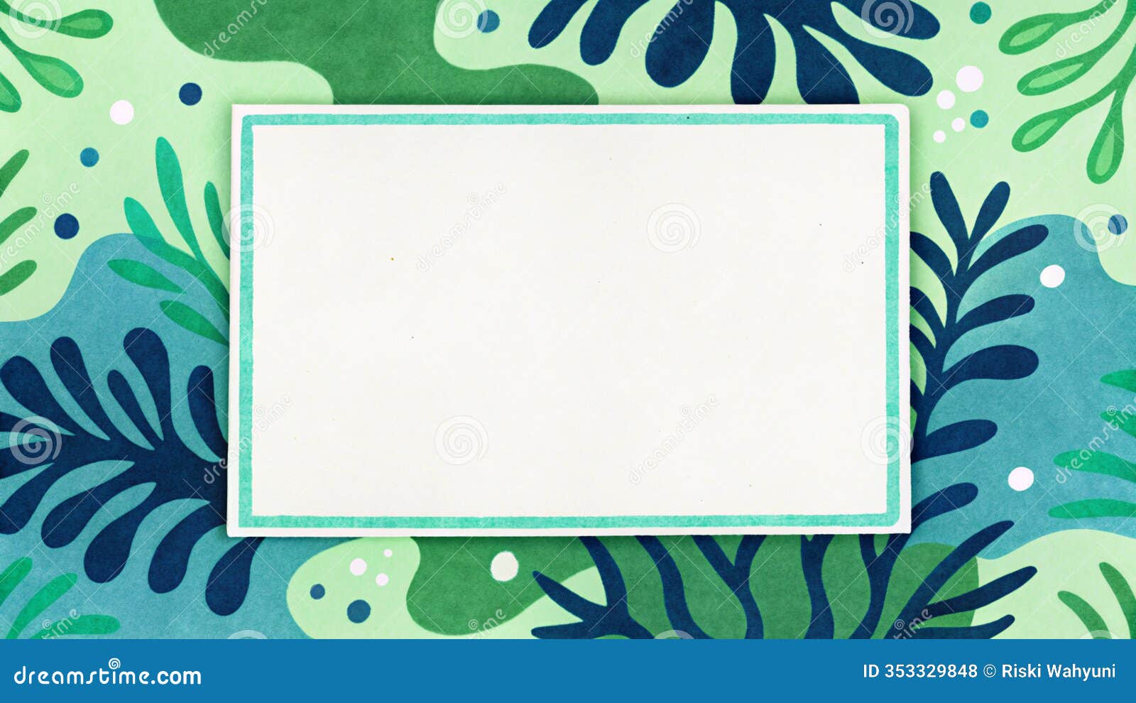 Fluid Abstract Border Design with Paper Texture and Tropical Lagoon ...