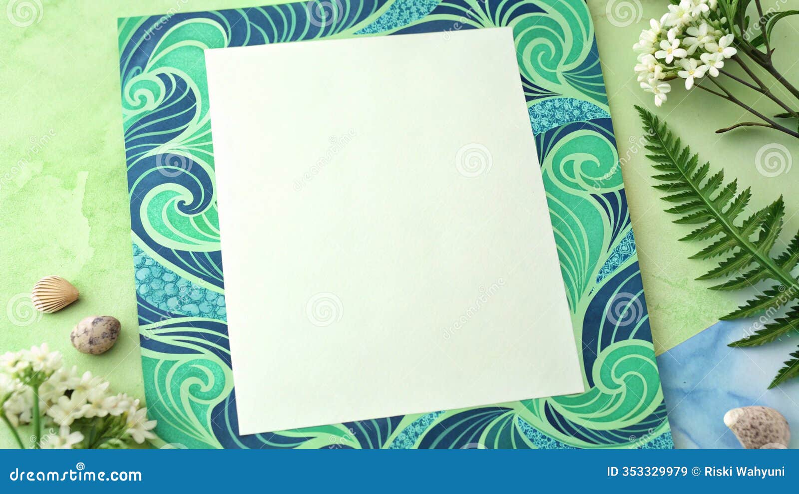 Fluid Abstract Border Design with Paper Texture and Tropical Lagoon Palette Stock Image - Image ...