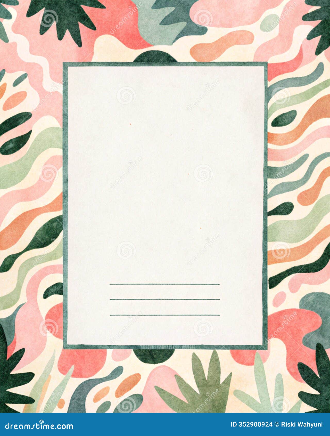 Fluid Abstract Border Design with Paper Texture and Vintage Elegance ...