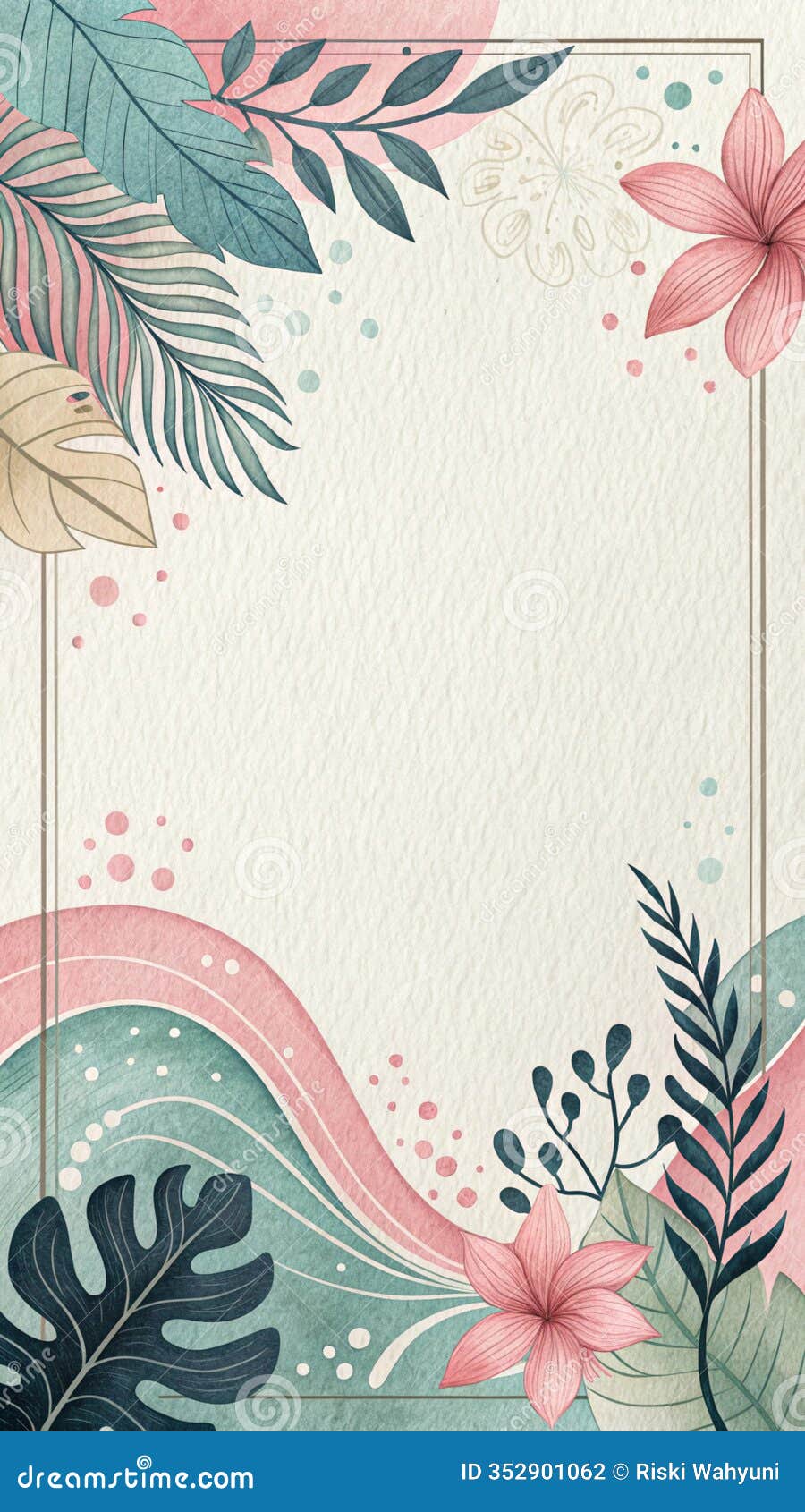 Fluid Abstract Border Design with Paper Texture and Vintage Elegance ...