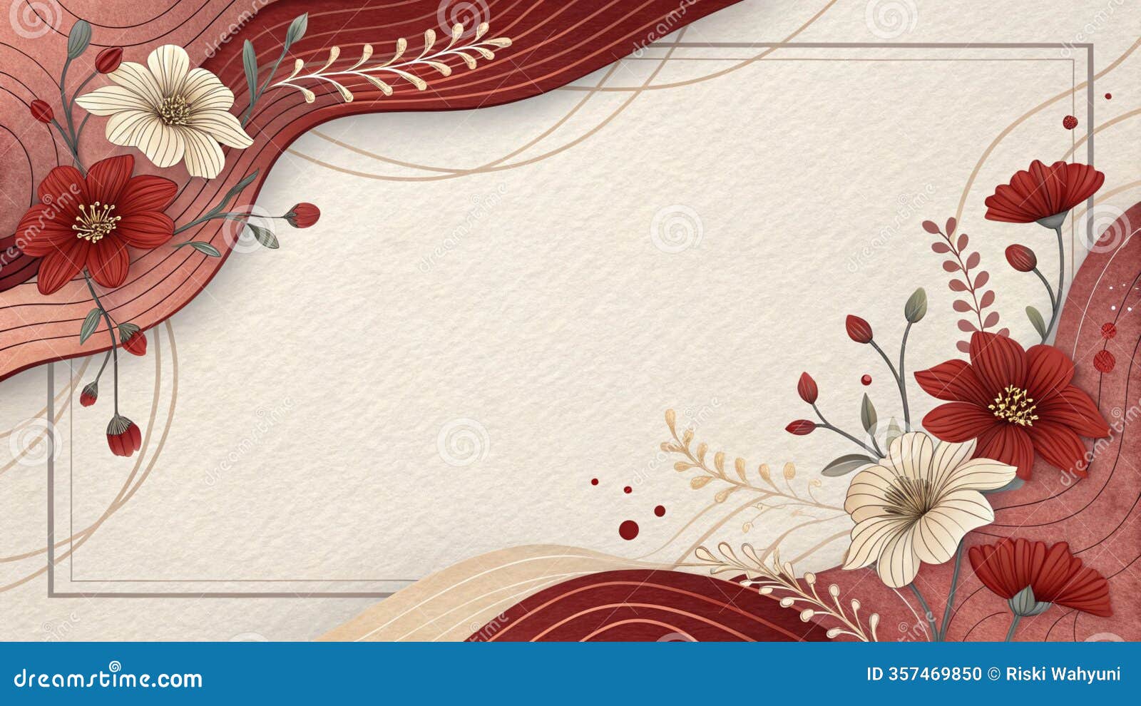 Fluid Abstract Border Design with Paper Texture and Warm Earth Tones ...
