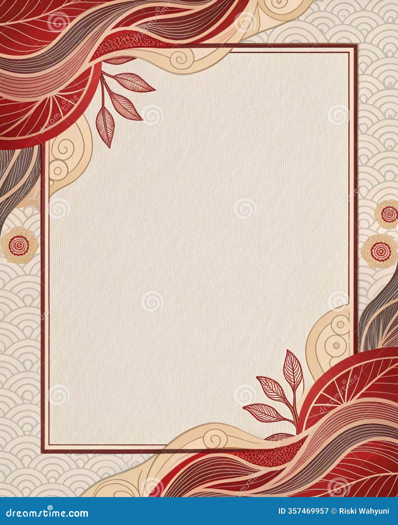 Fluid Abstract Border Design with Paper Texture and Warm Earth Tones ...