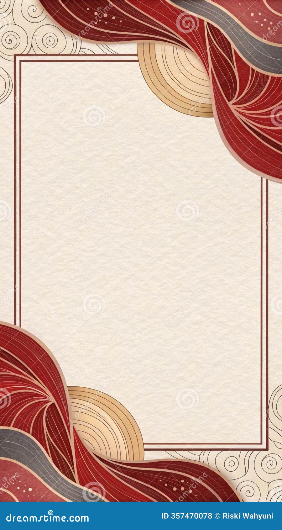 Fluid Abstract Border Design with Paper Texture and Warm Earth Tones ...