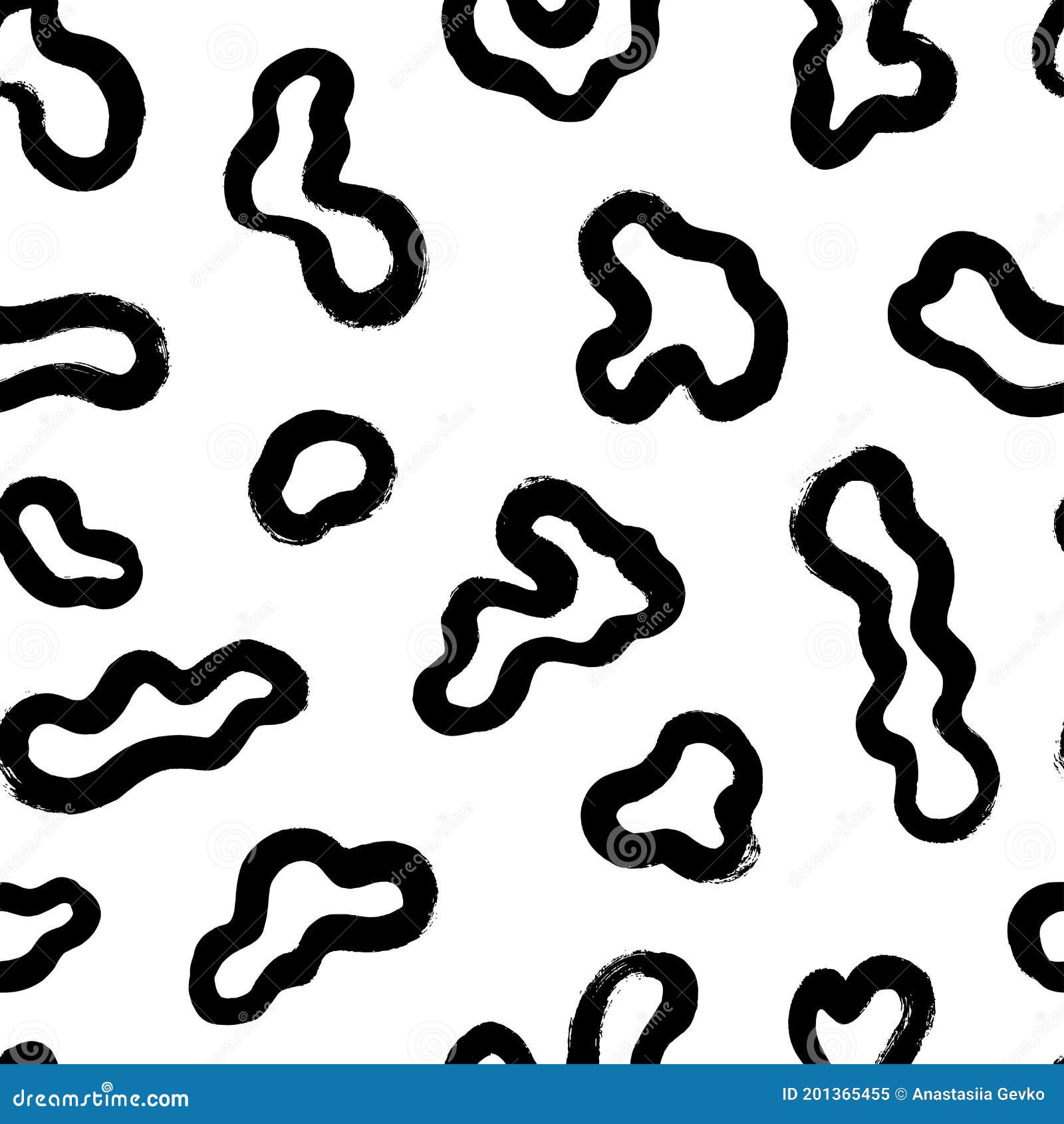 Hand Drawn Fluid Amorphous Forms Seamless Pattern Stock Vector ...