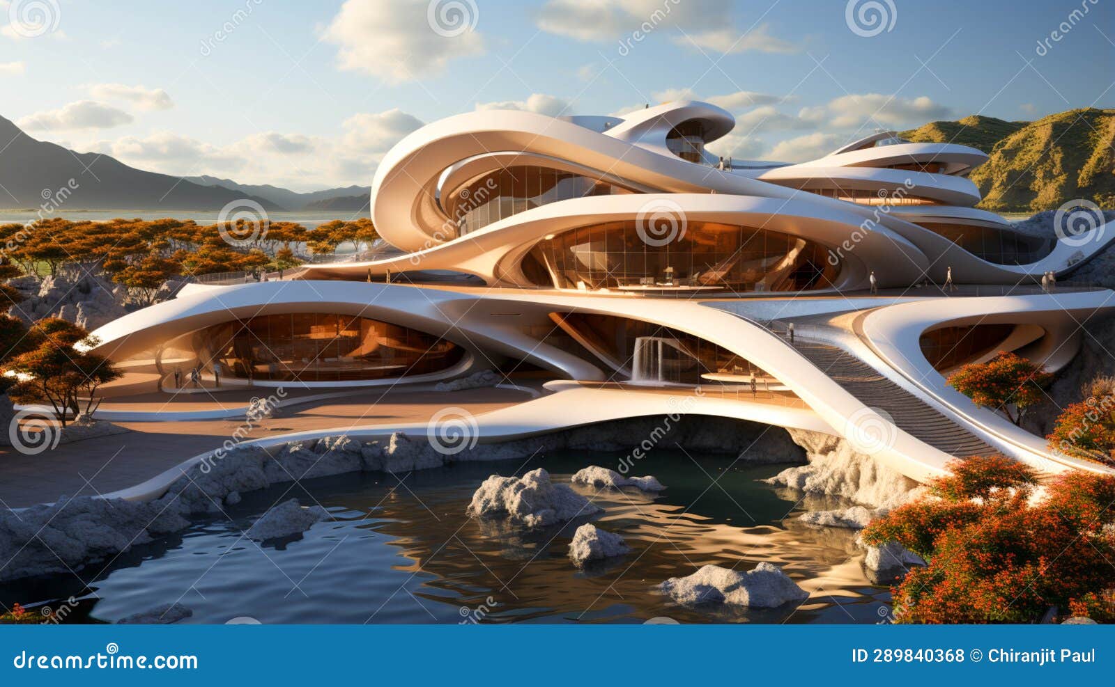 A Fluid Architectural Project Inspired Like Waves in Nature Stock Photo ...