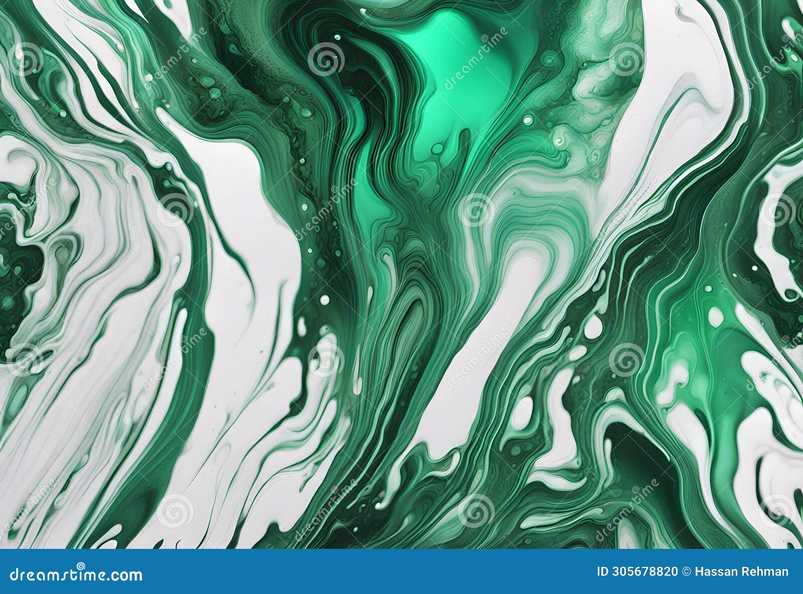 Fluid Art. Liquid Emerald Green Abstract Drips and Wave Stock ...