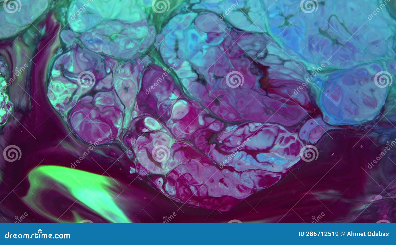 Abstract Background with Psychedelic Painting in Vivid Liquid Colors ...